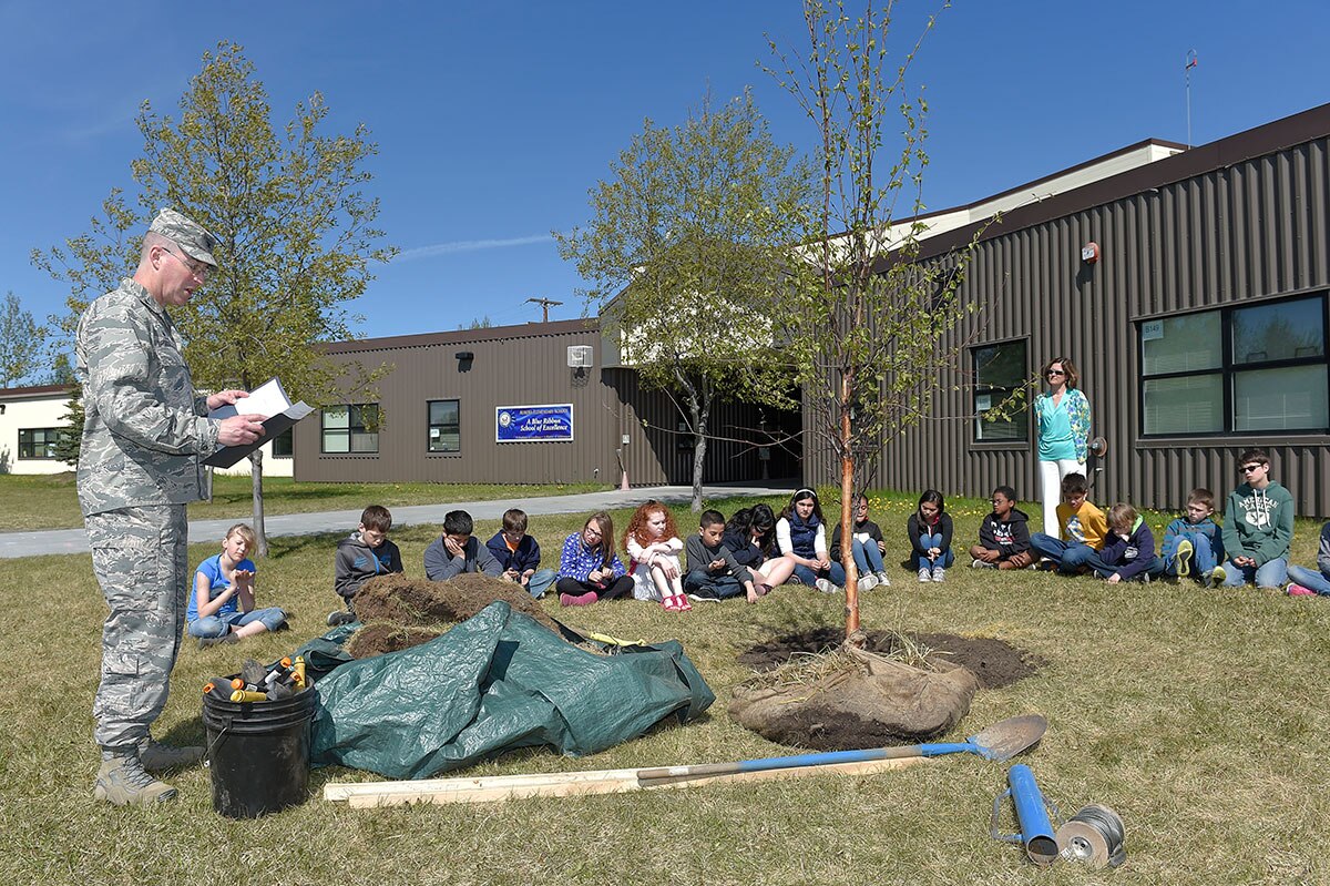JBER students plant a tree for Arbor Day > Joint Base Elmendorf ...