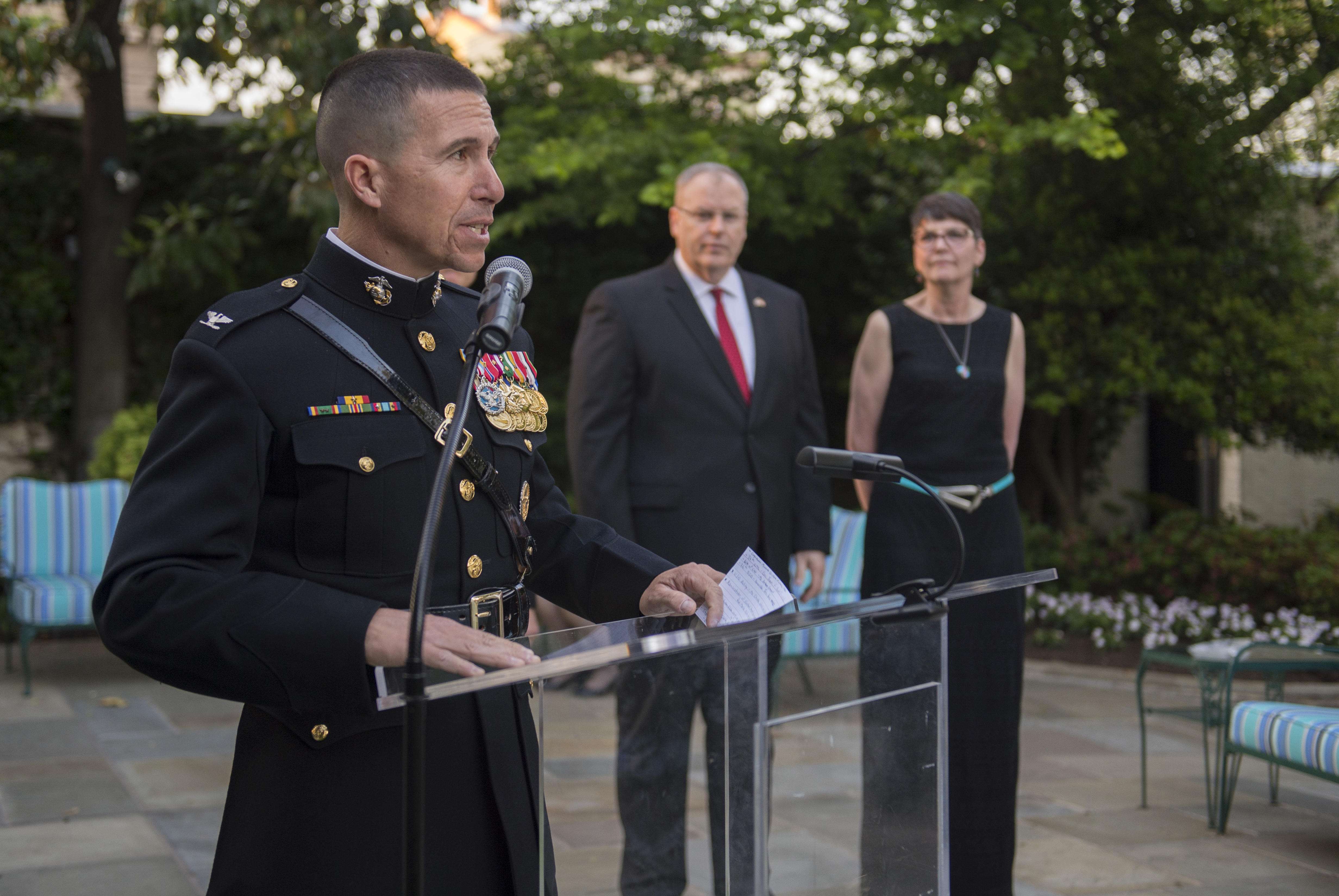 Marine Corps Barracks Commanding Officer Col. Benjamin T. Watson ...