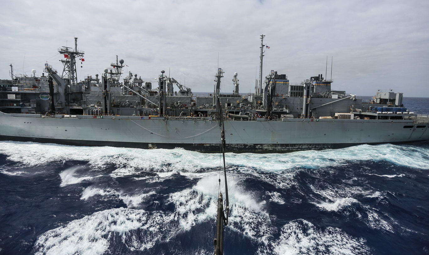USS Anchorage replenishes at sea