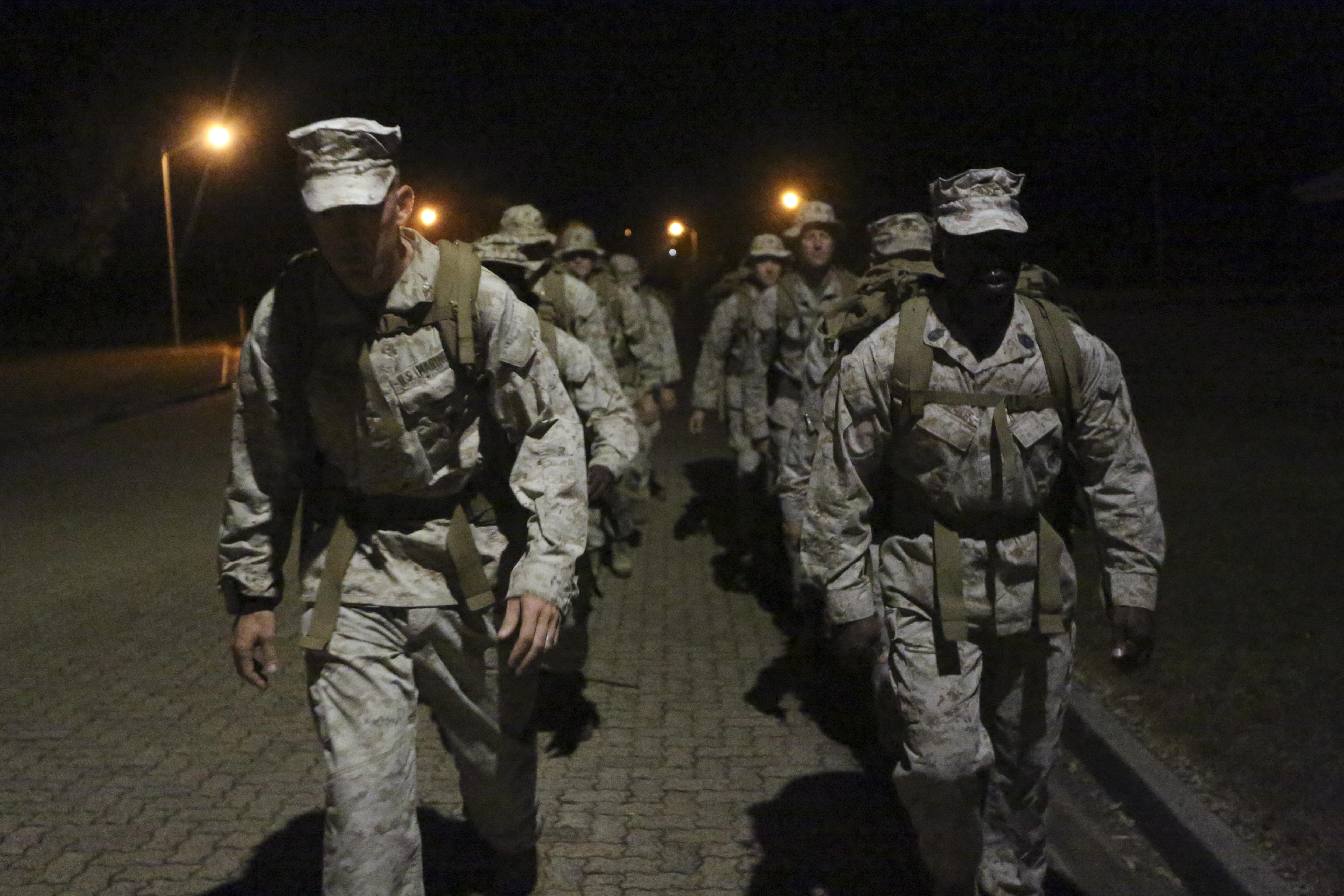 US Marines conduct a hike in Australia