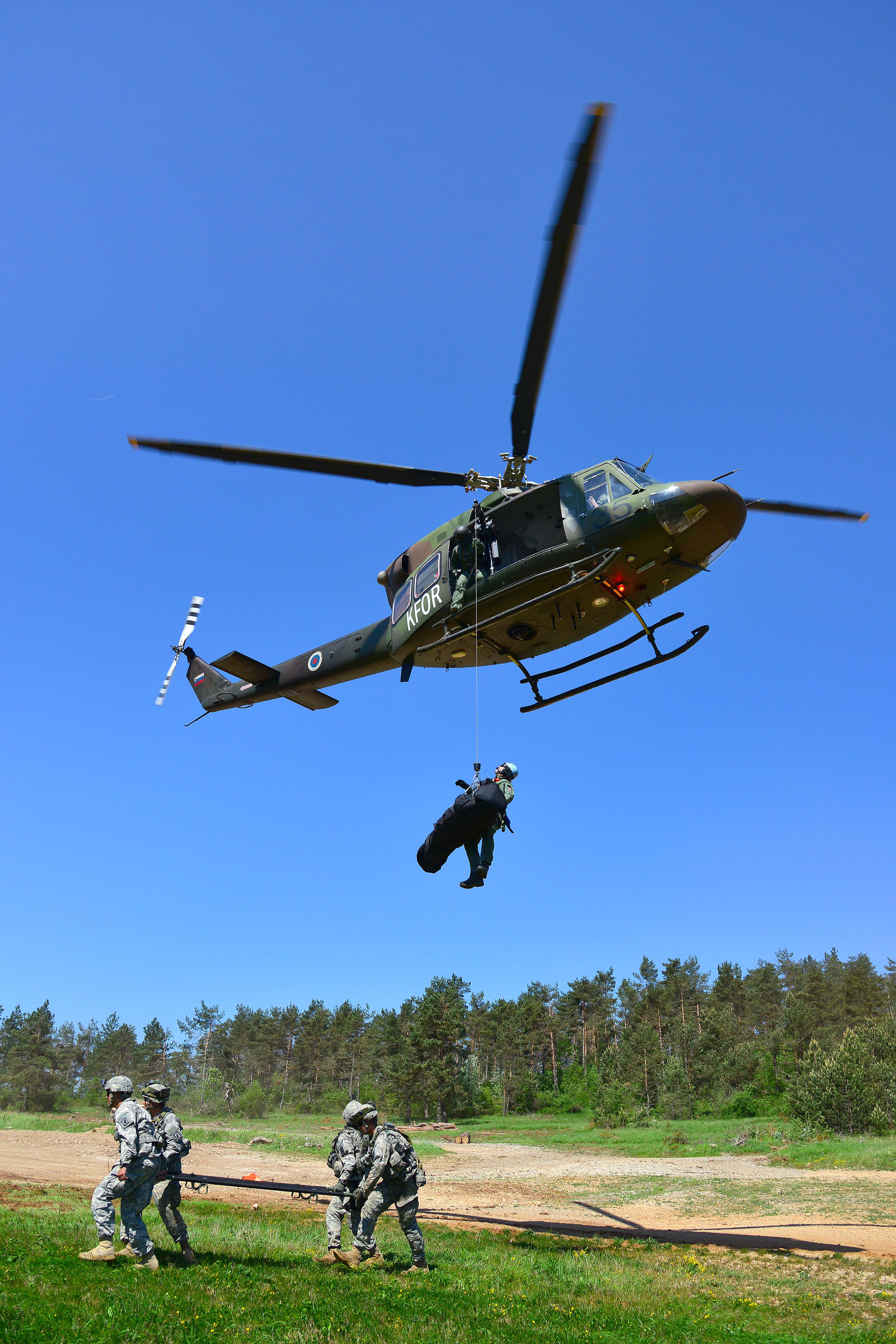 Slovenian airmen demonstrate aerial medical evacuation using a Jungle ...