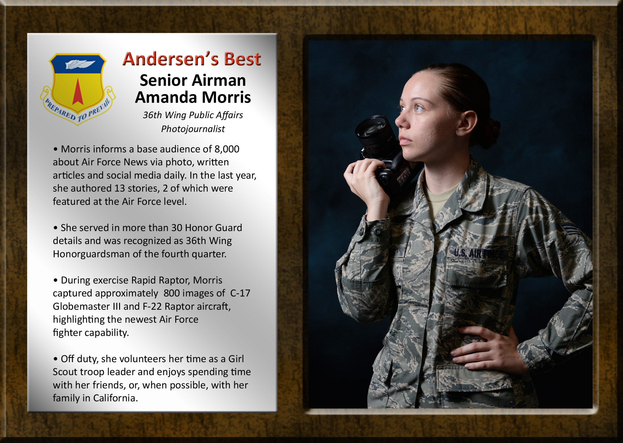 Team Andersen's Best: Senior Airman Amanda Morris > Andersen Air Force ...