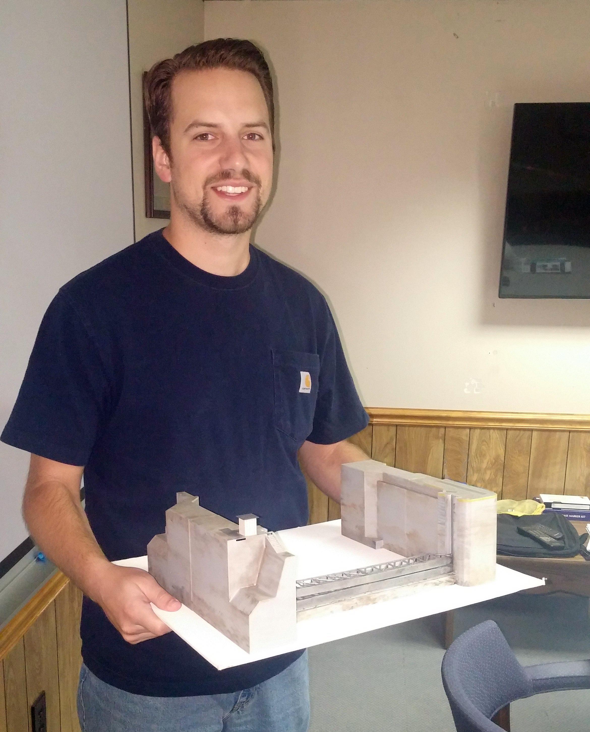 Greg Turko with 3D Emsworth Lock Model
