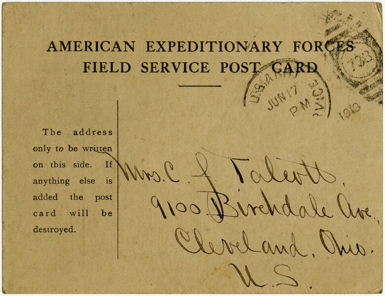 American Expeditionary Forces Field Service Postcard > National Museum ...