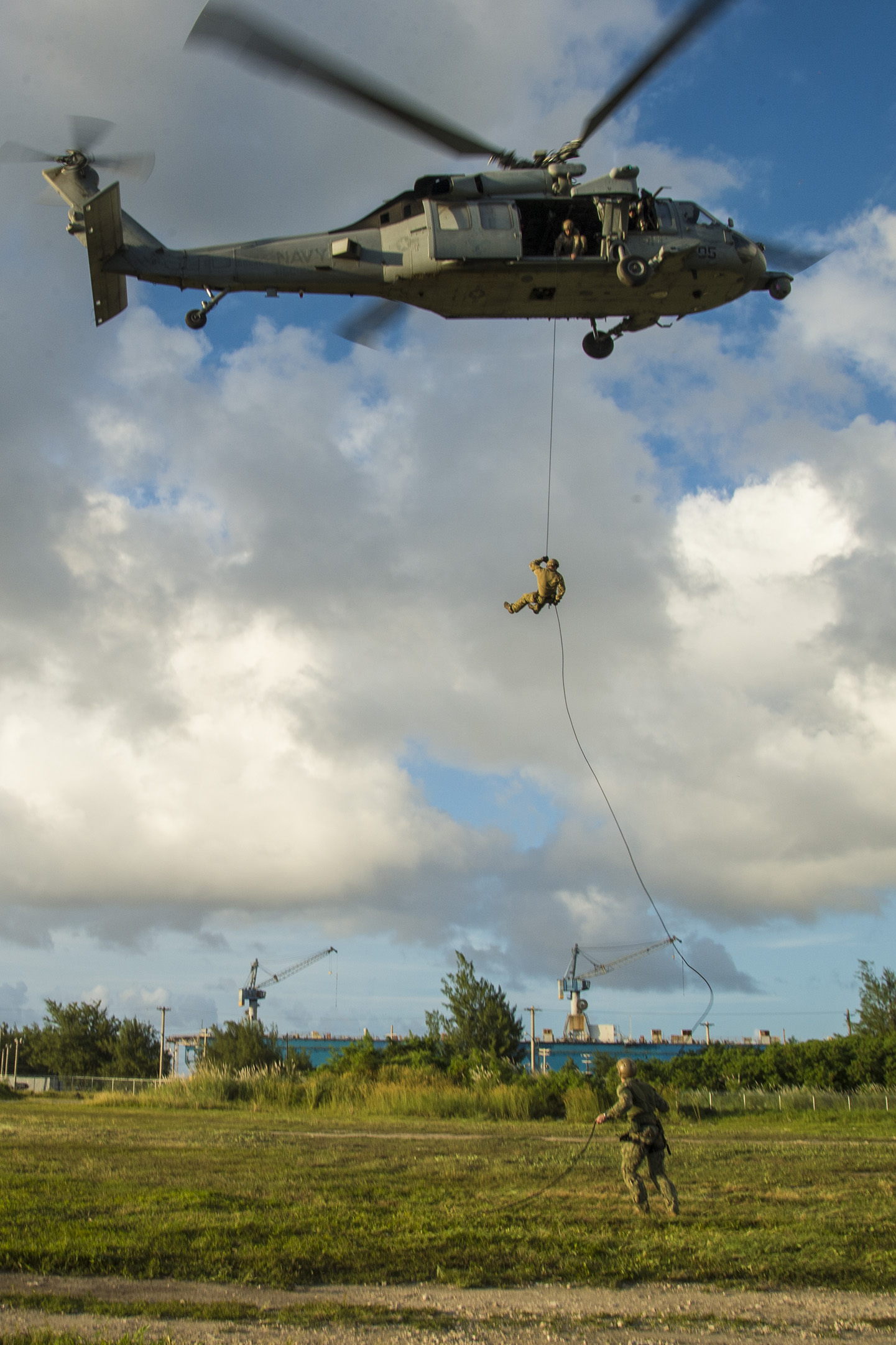 Sailors Rappelling