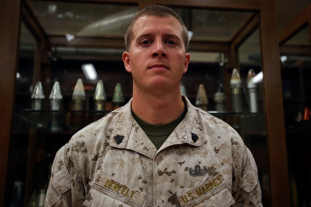 Marine blasts to the forefront as 1st MLG NCO of the Quarter