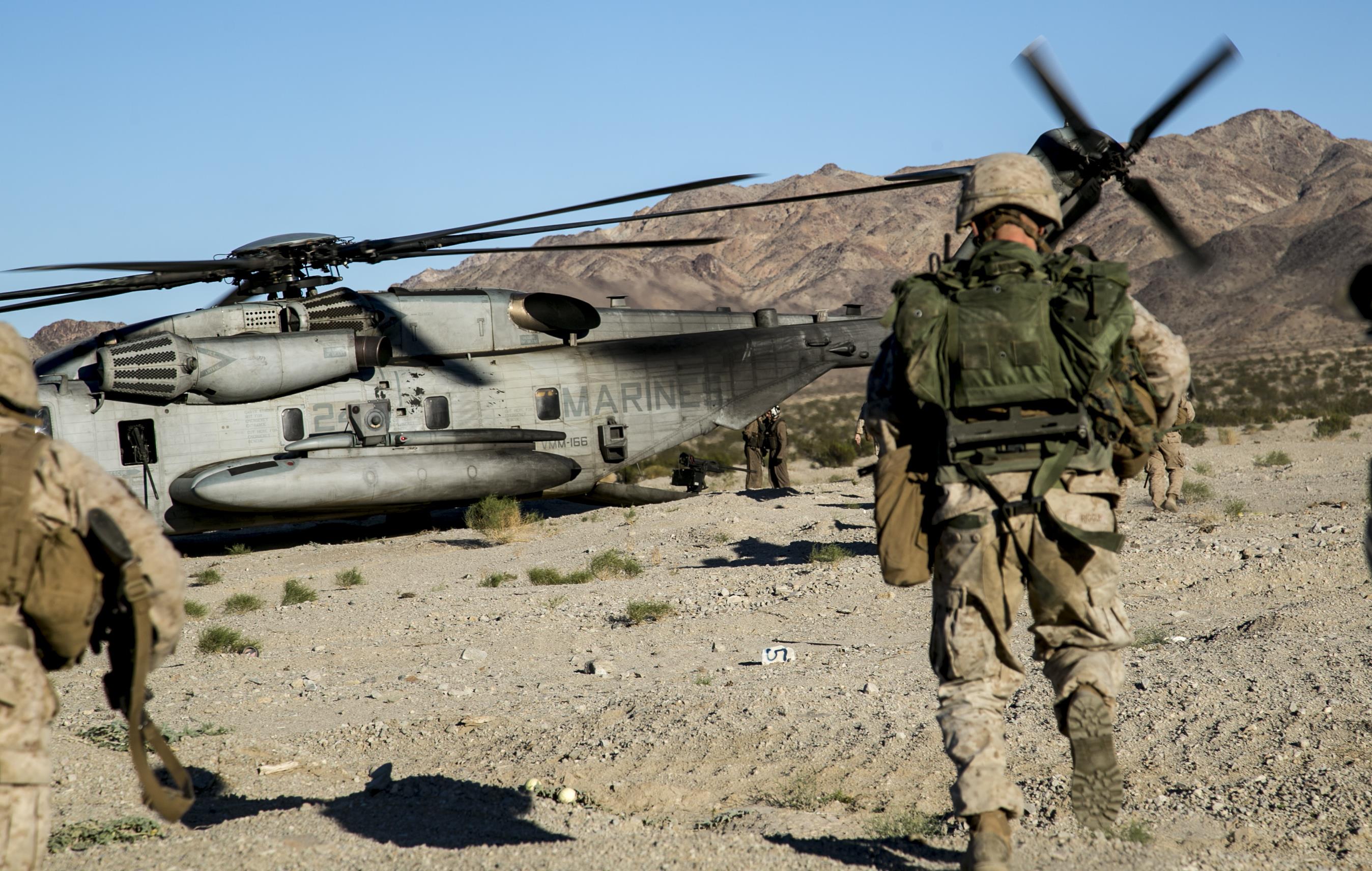 Us Marine Corps Helicopter In Combat