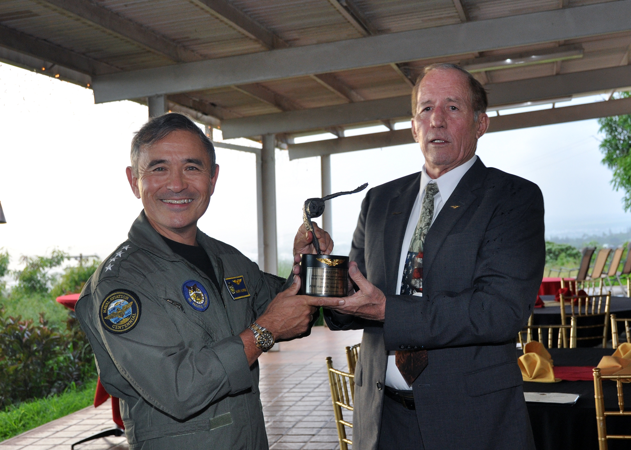 Admiral Harris Receives Gray Owl Award