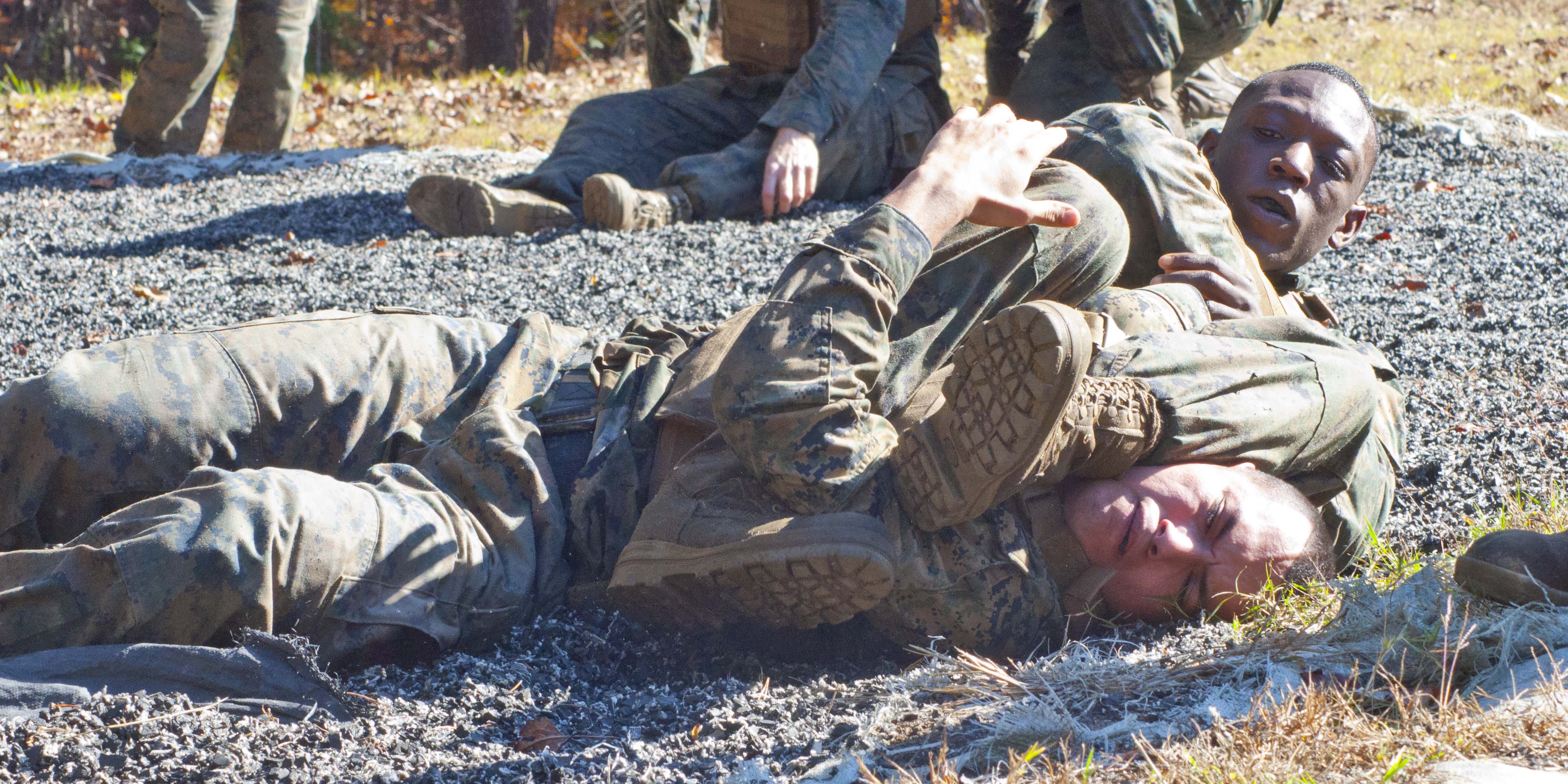 Marines earn the coveted scarlet tab