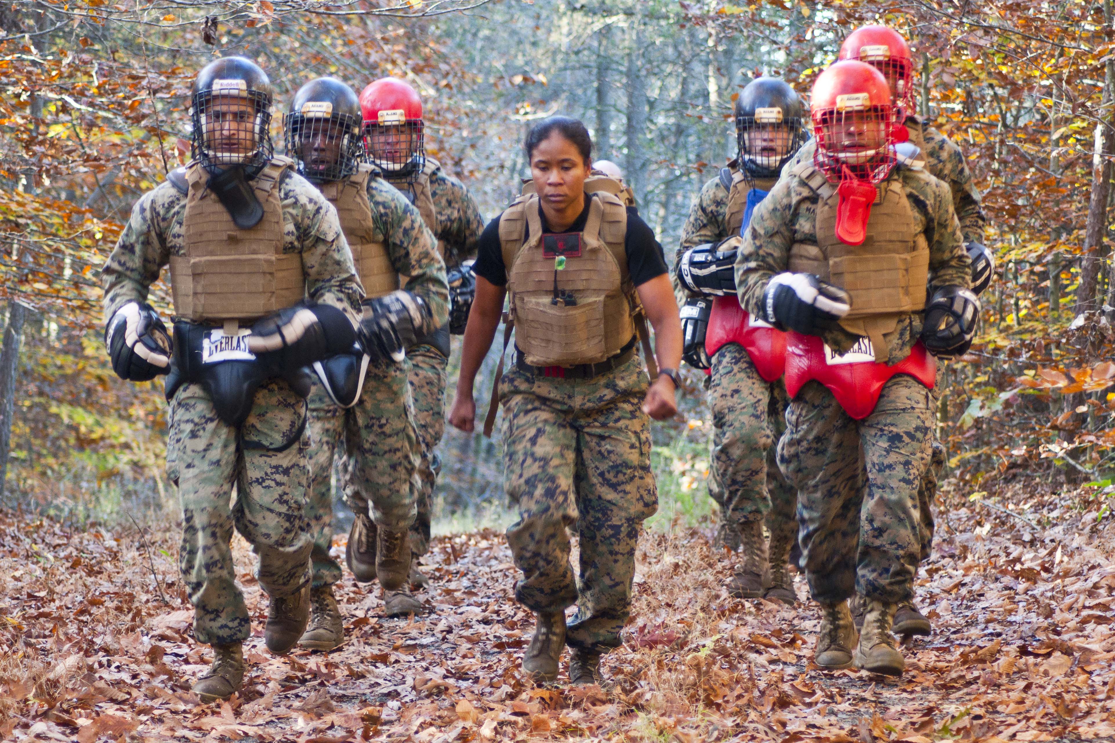 Marines earn the coveted scarlet tab