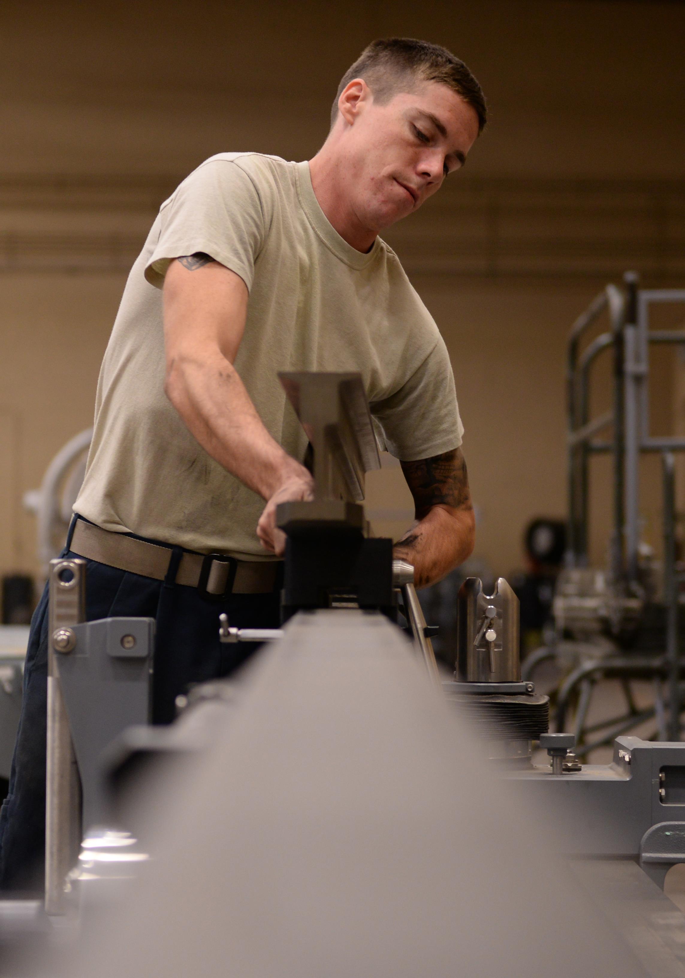 Senior Airman Roger Combs, 61st Aircraft Maintenance Unit maintainer ...