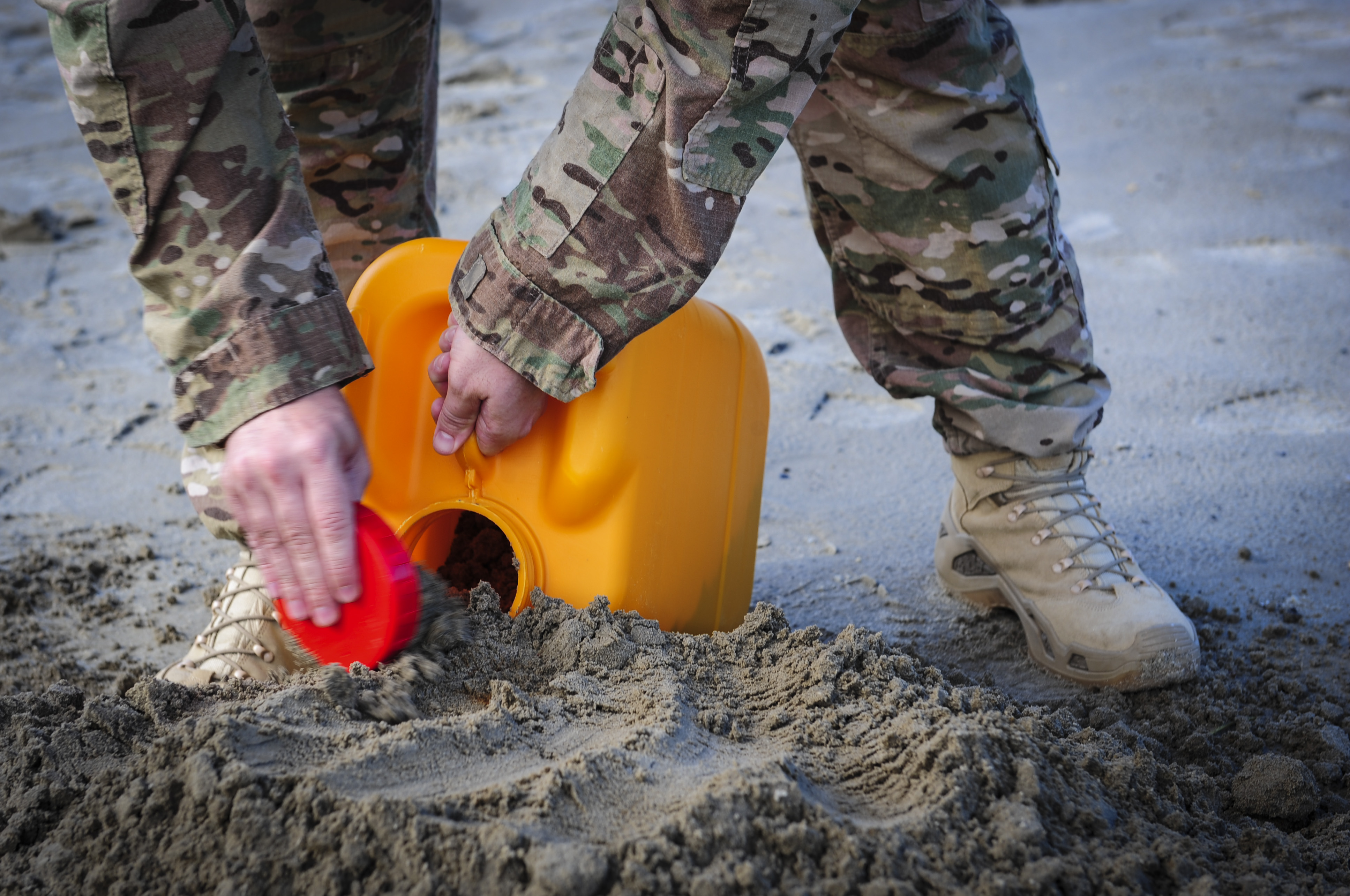 Explosive ordnance disposal Airmen conduct post-blast analysis training