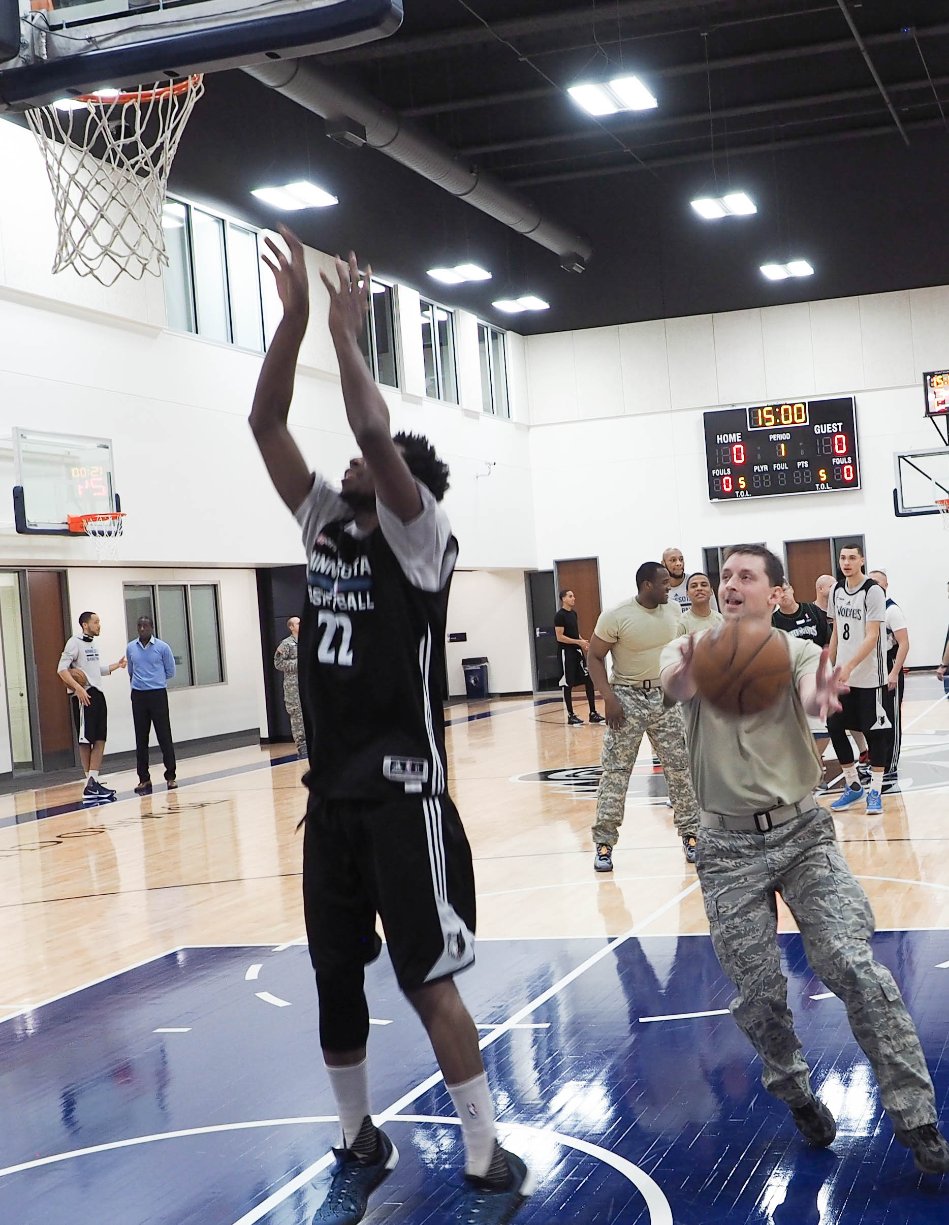 Minnesota Timberwolves practice with 934 AW and military members ...