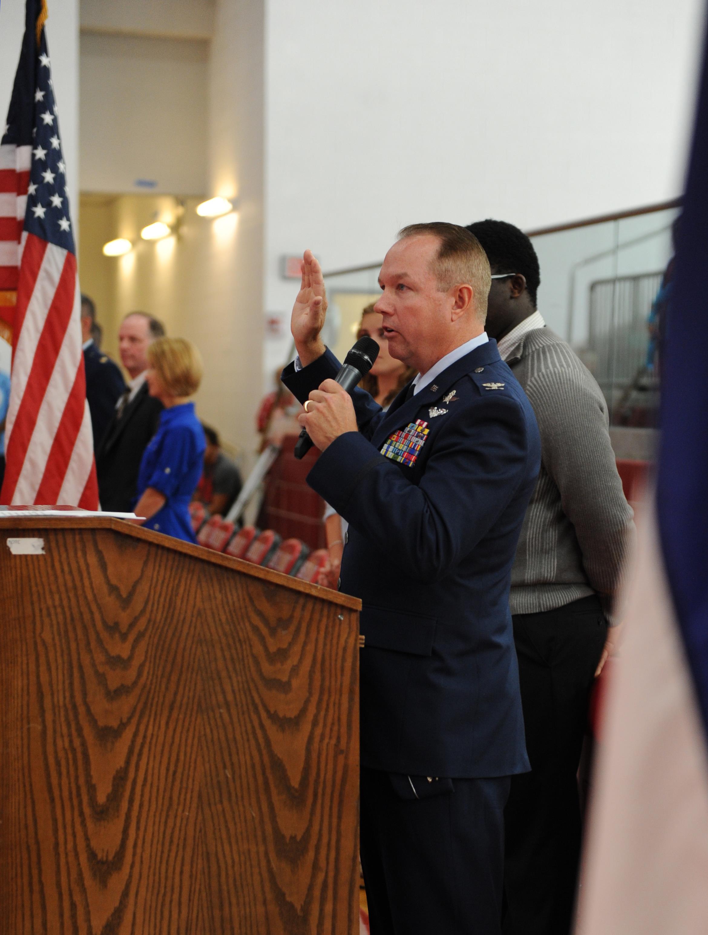 Col. Solomon administers cadet oath to local Junior ROTC cadets ...