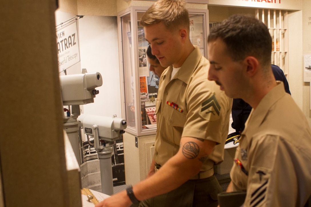 Marines tour Alcatraz Island during San Francisco Fleet Week