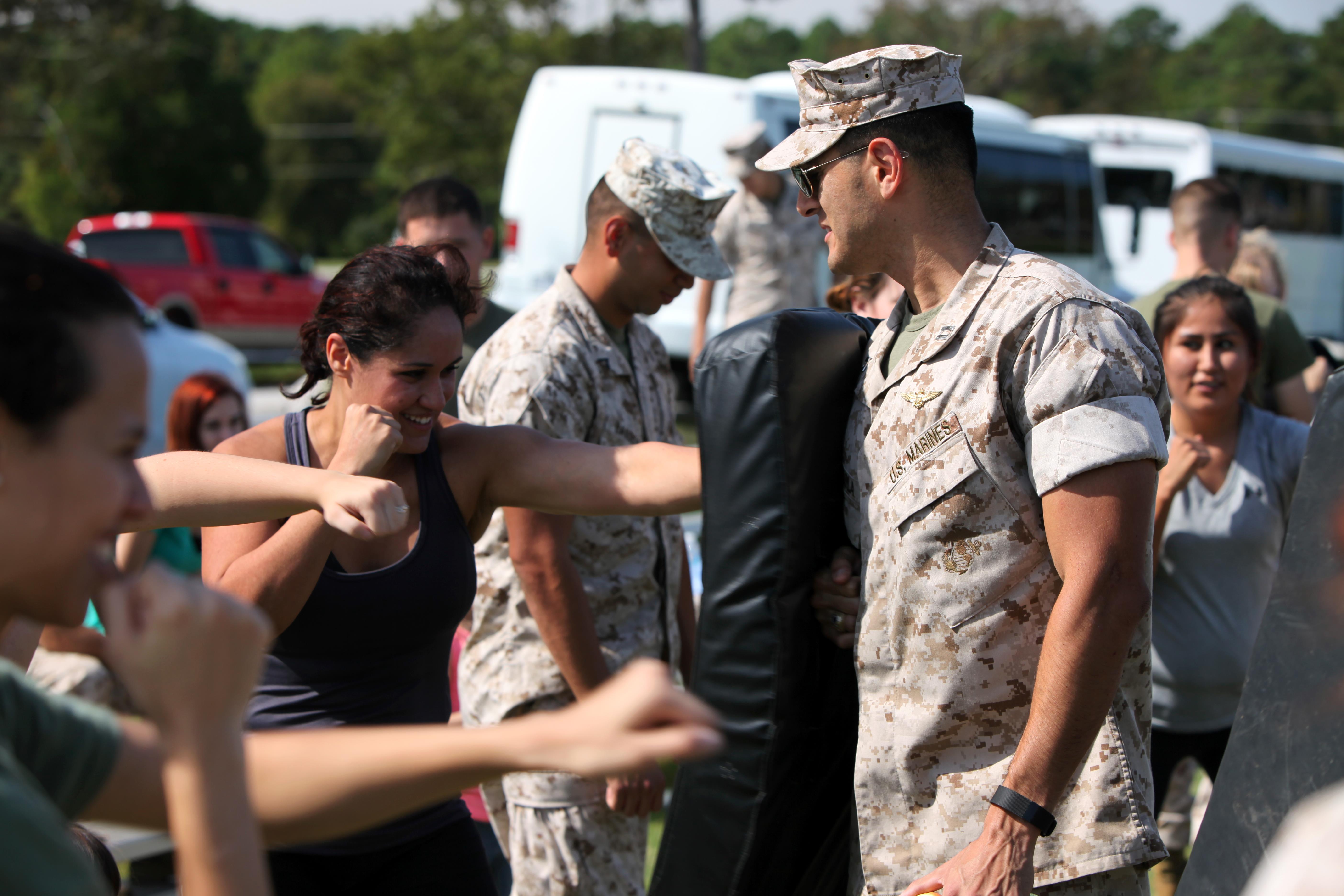 Families of MALS-14 Marines clock-in for fun