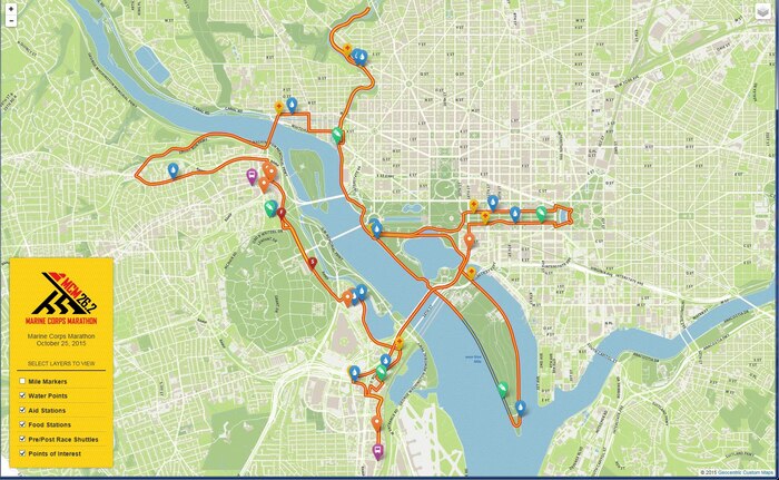 2015 Marine Corps Marathon route map