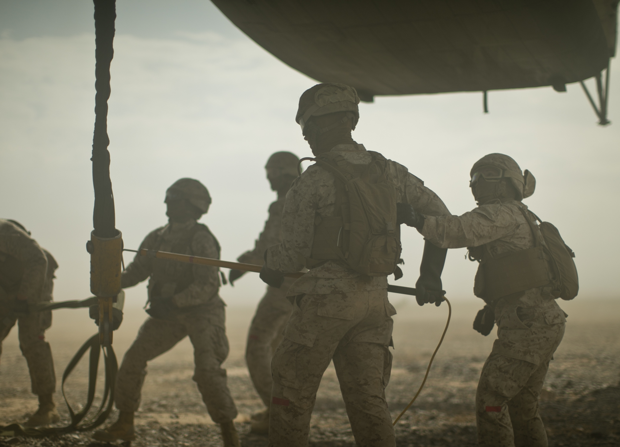 Marines Sling-Load Humvee During Tactics Exercise