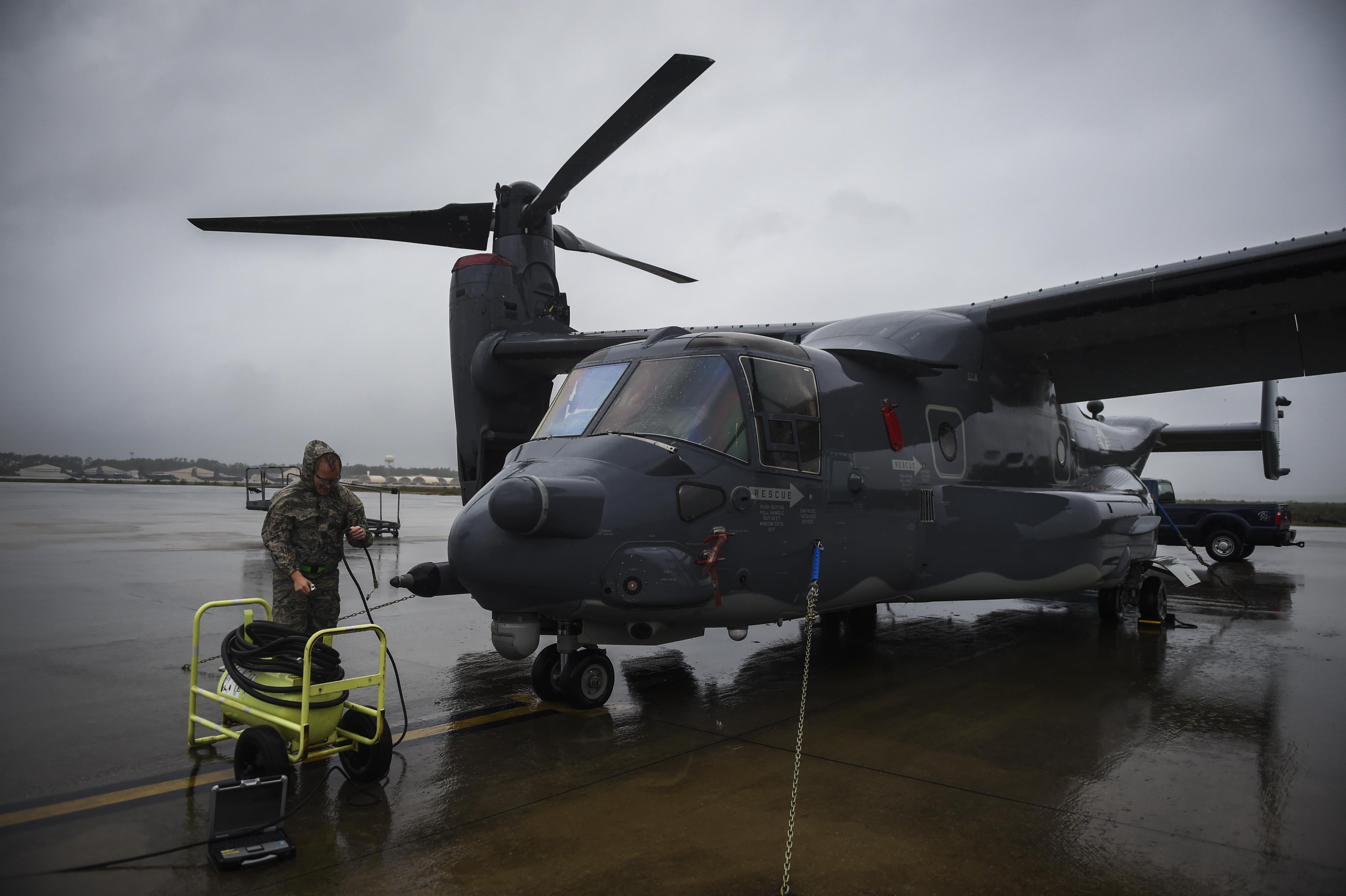 CV-22B Osprey Maintenance in the rain