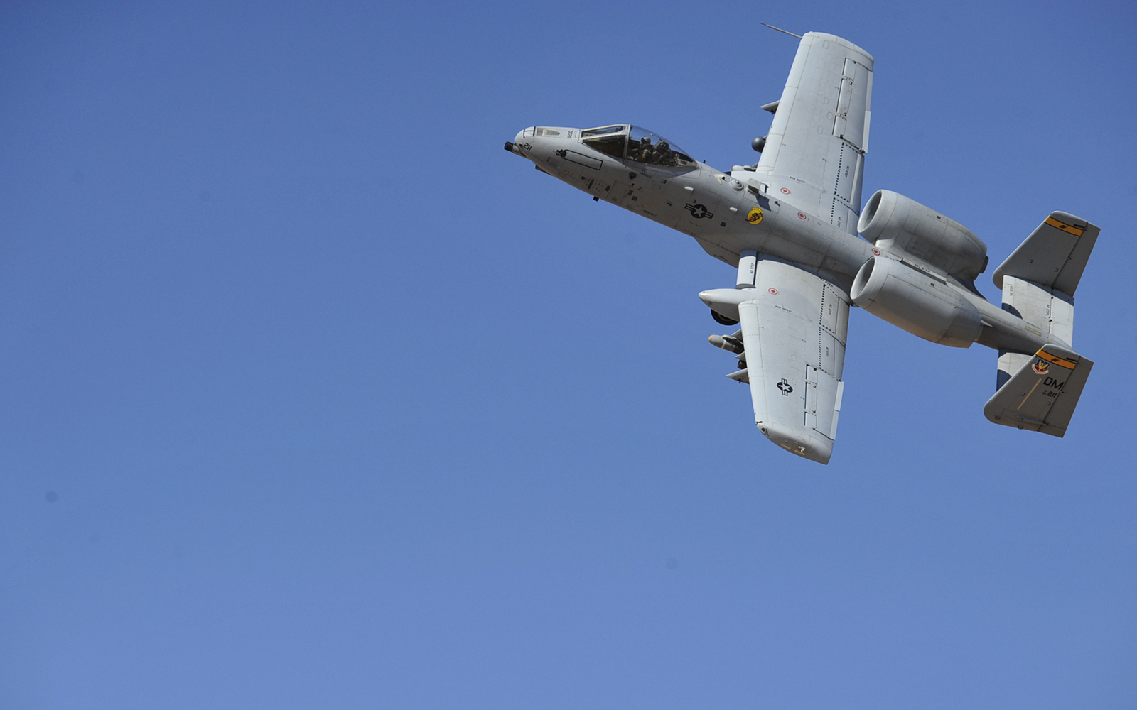 A-10 Warthog flies overhead