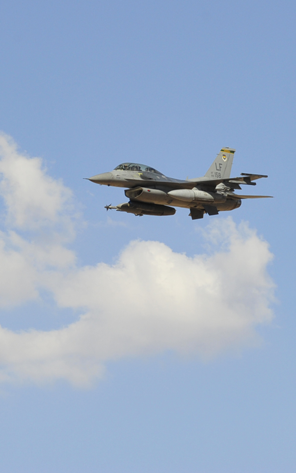 F-16 Fighting Falcon performs low-altitude strafe