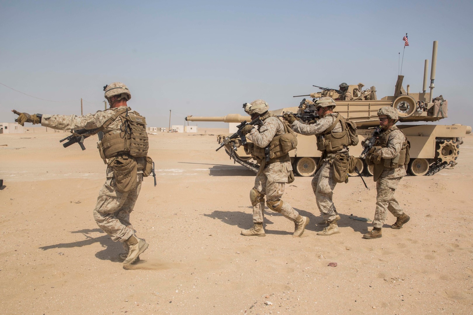 U.S. Marines train for squad attacks in urban terrain