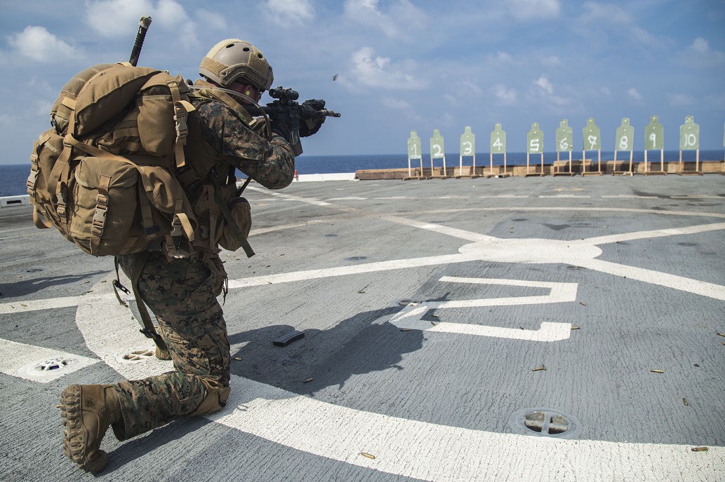 U.S. Marines with Maritime Raid Force, 13th Marine Expeditionary Unit ...