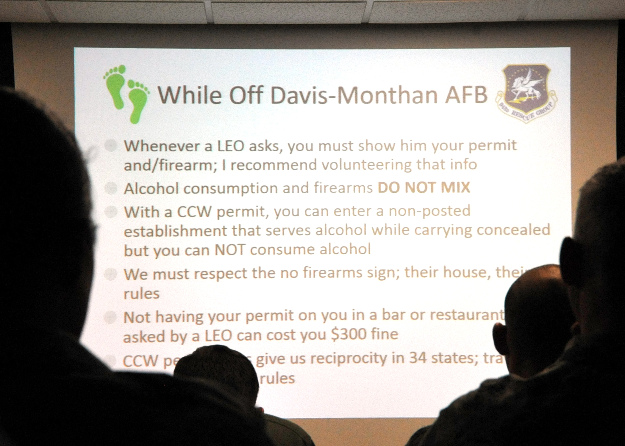 Weapons safety class ensures Citizen Airmen know the law > Air Force ...