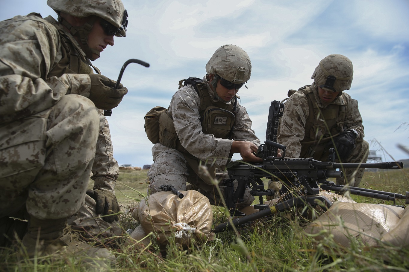 Marines man the guns