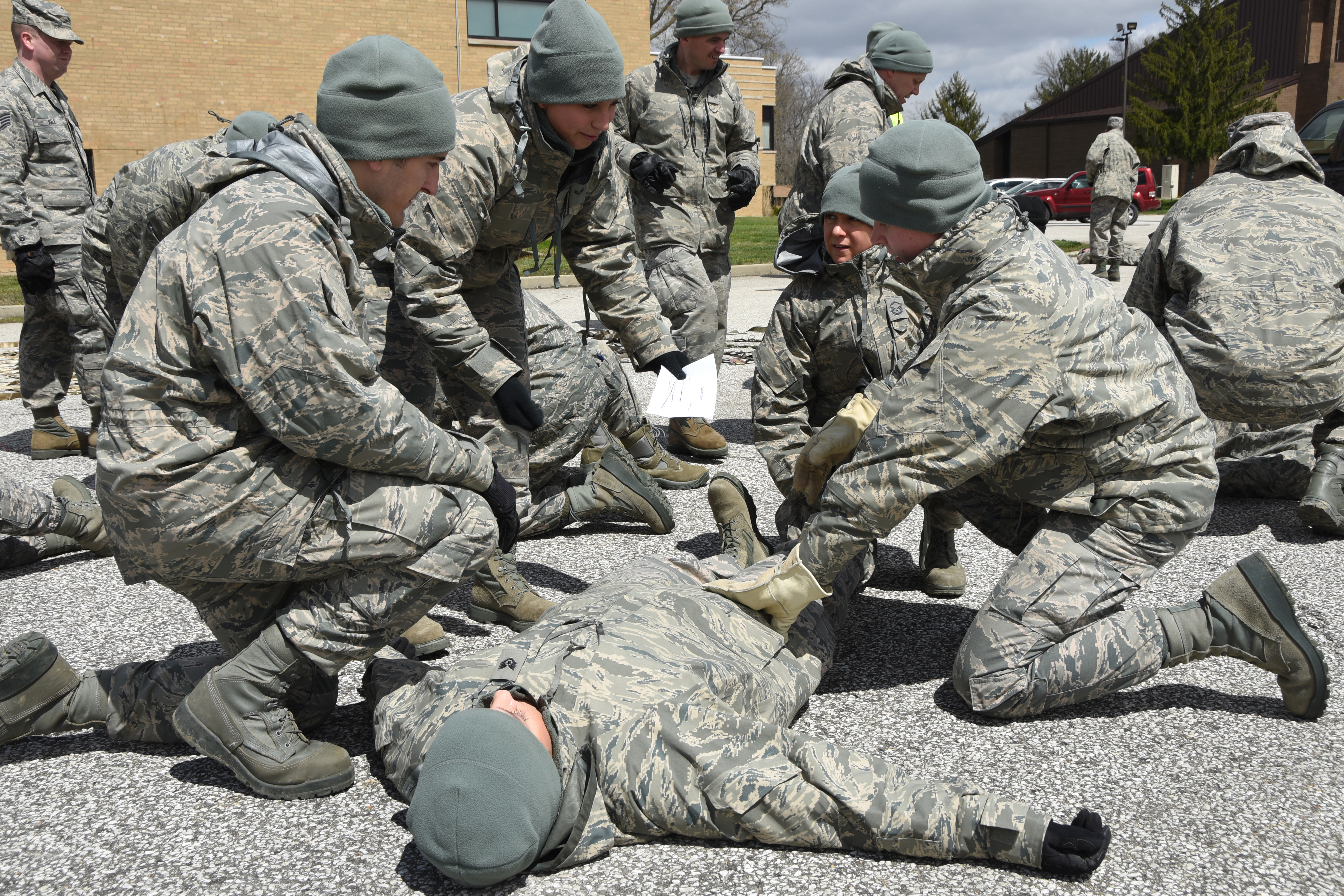 178th Mission Support Airman perform self aid and buddy care during ...