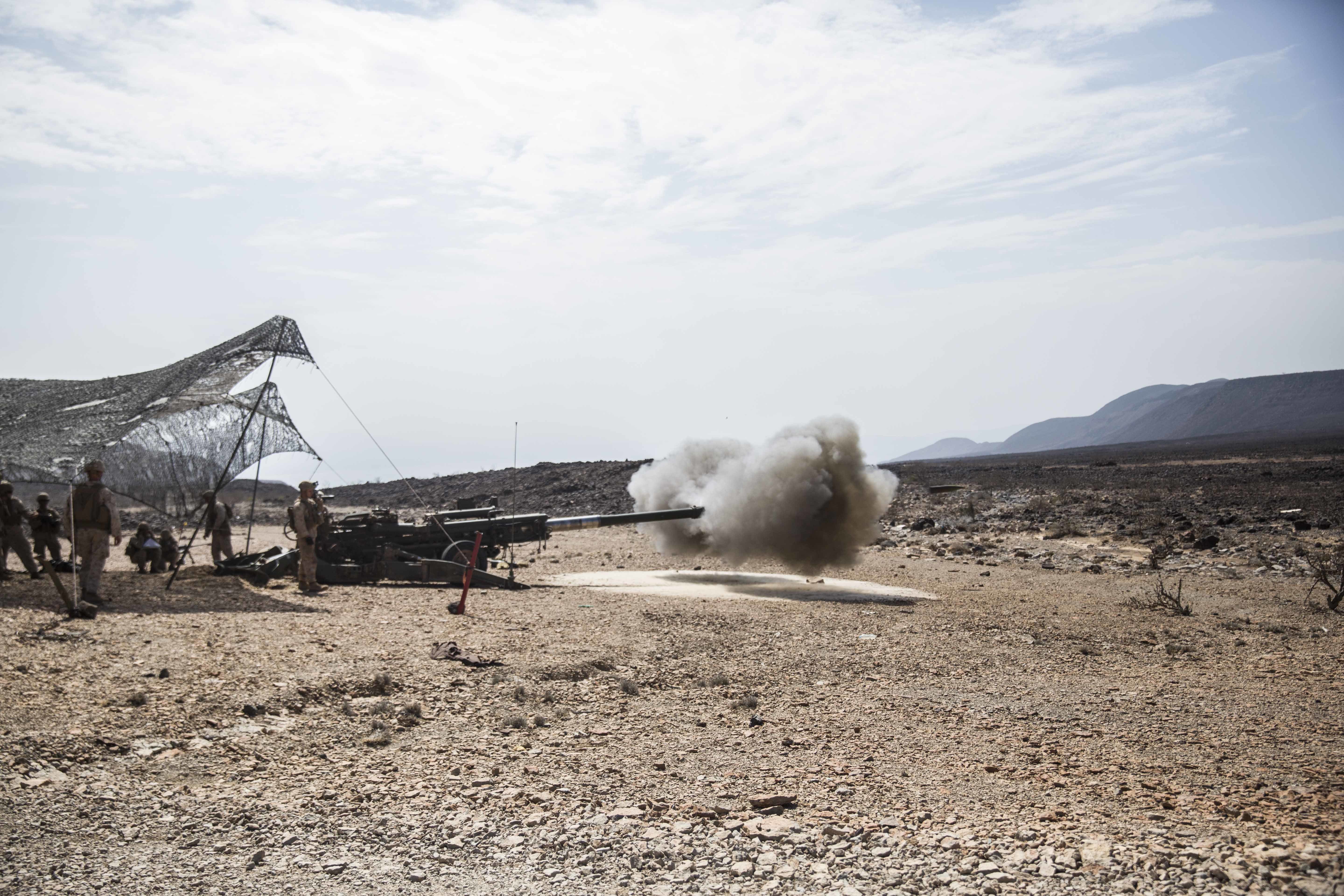 Boom: 13th MEU Marines fire the big guns