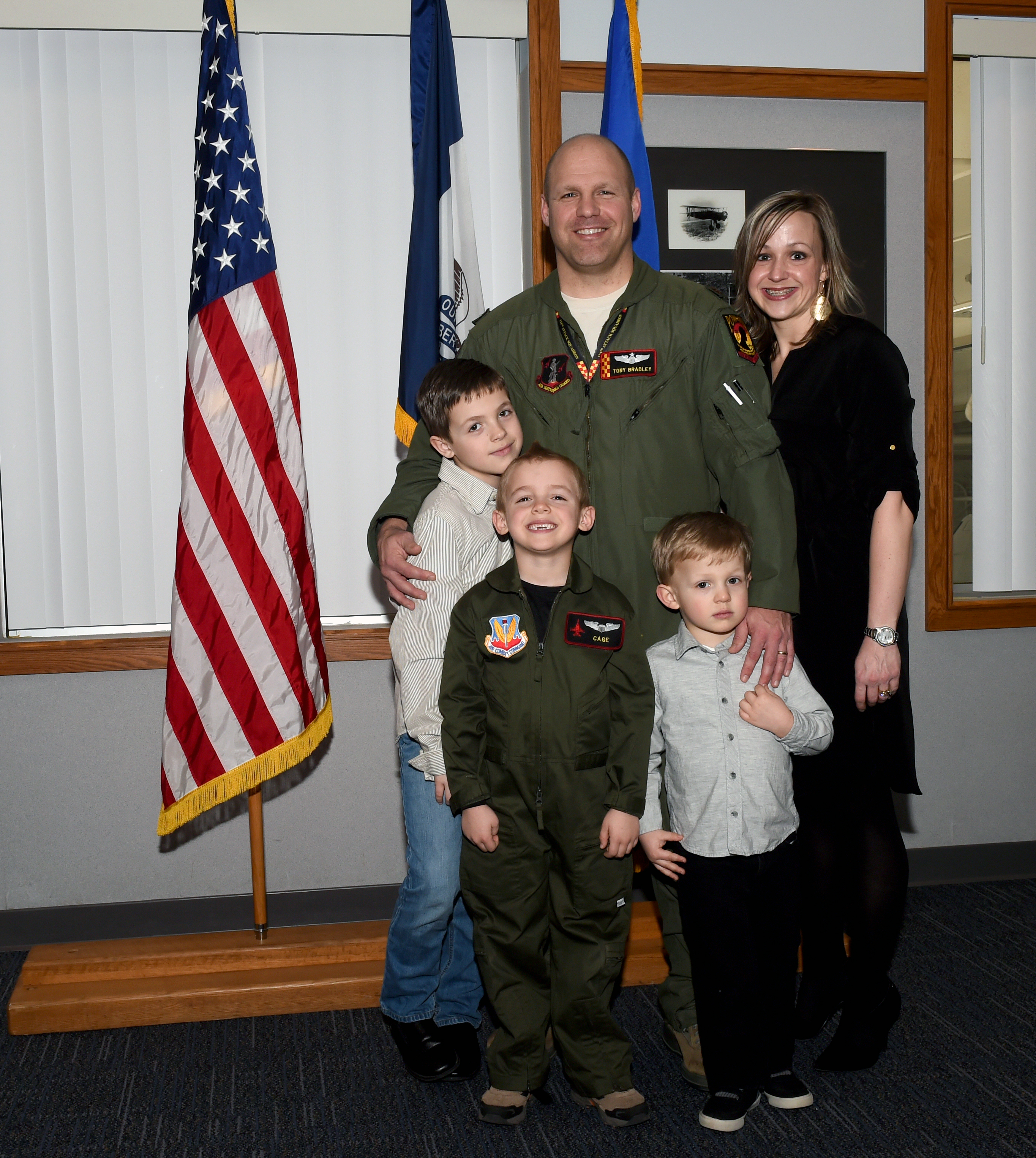 Lt. Col. Anthony Bradley celebrates his promotion with his family