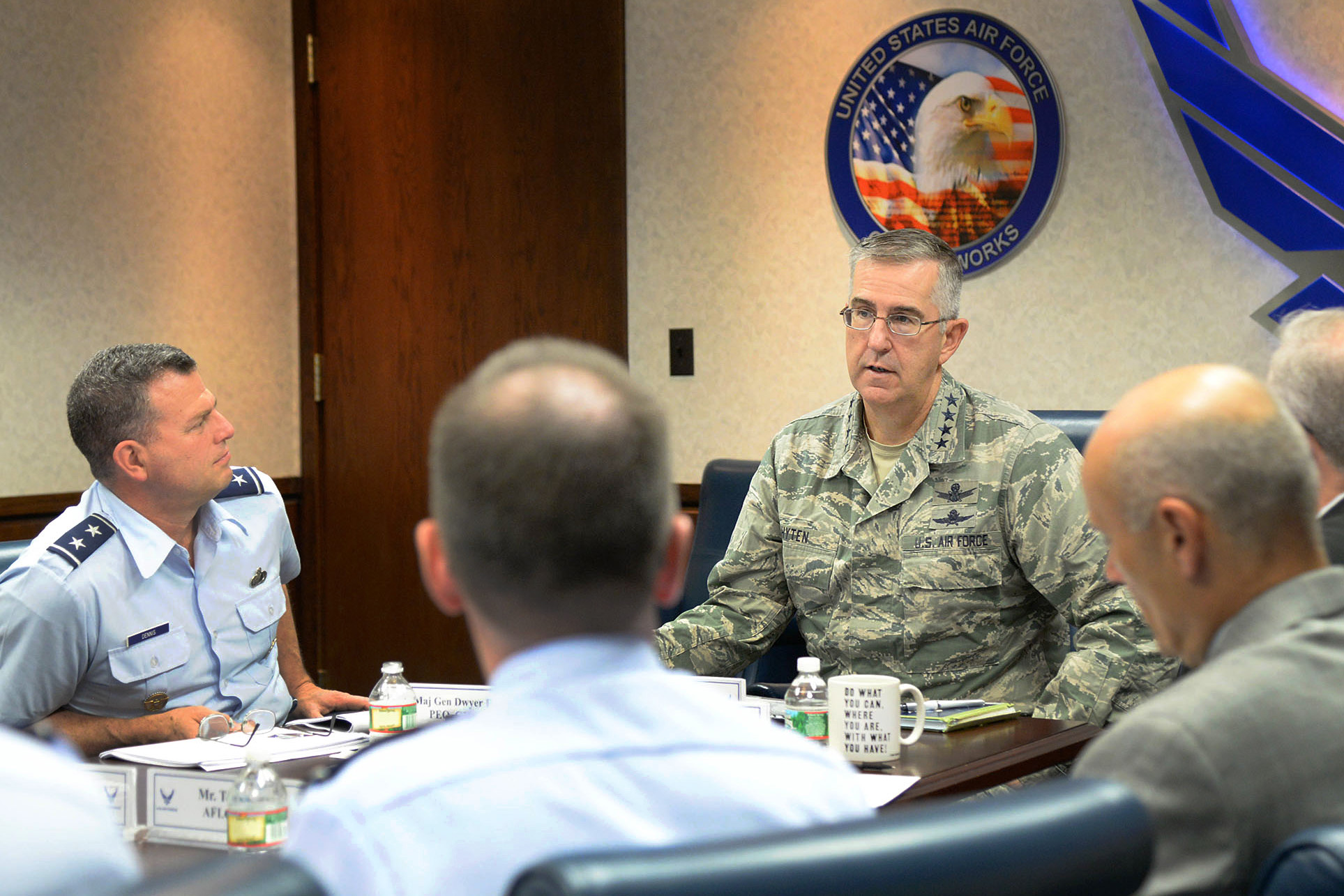 Hyten meets with Hanscom's PEOs