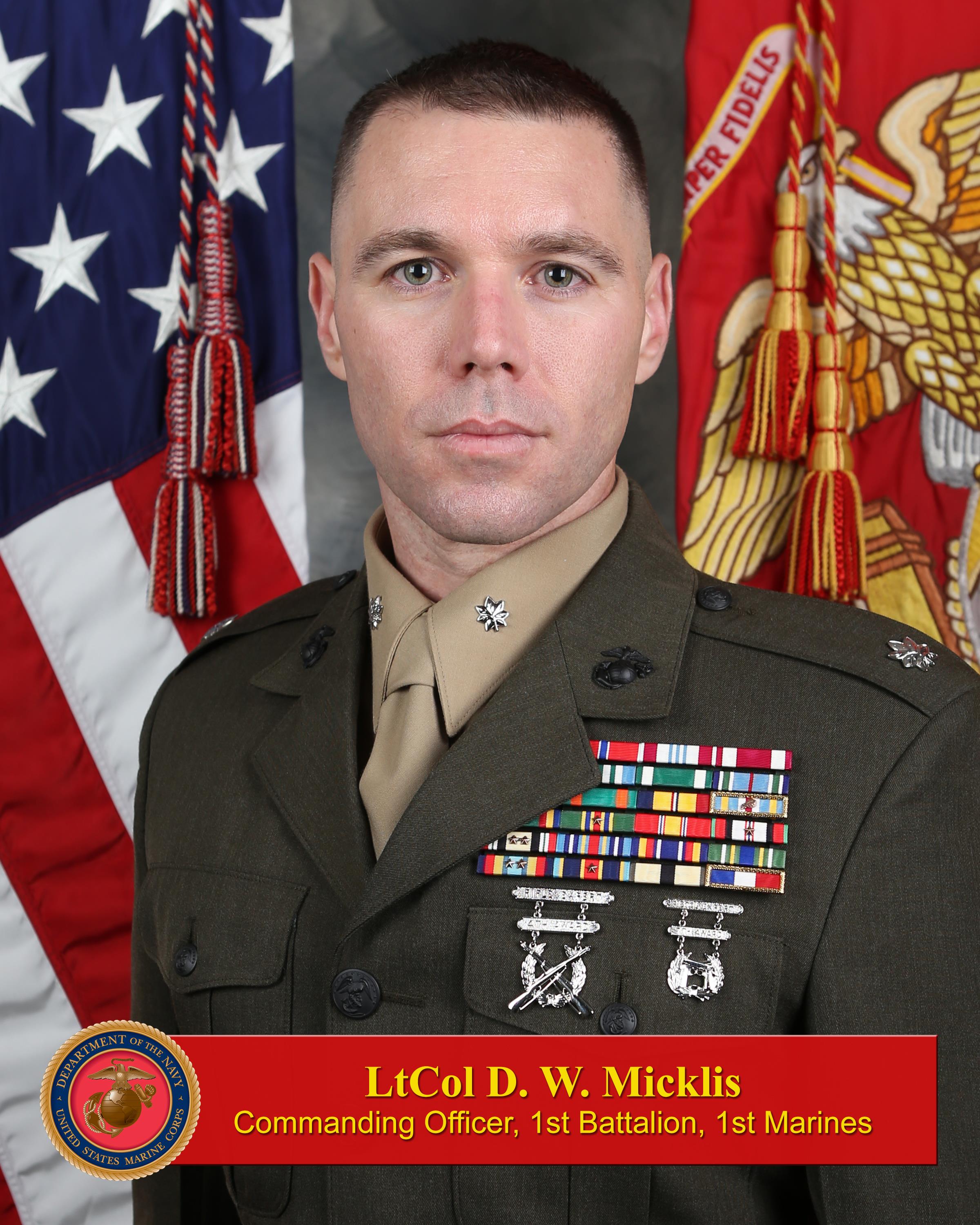 LtCol Daniel W. Micklis > 1st Marine Division > Leaders