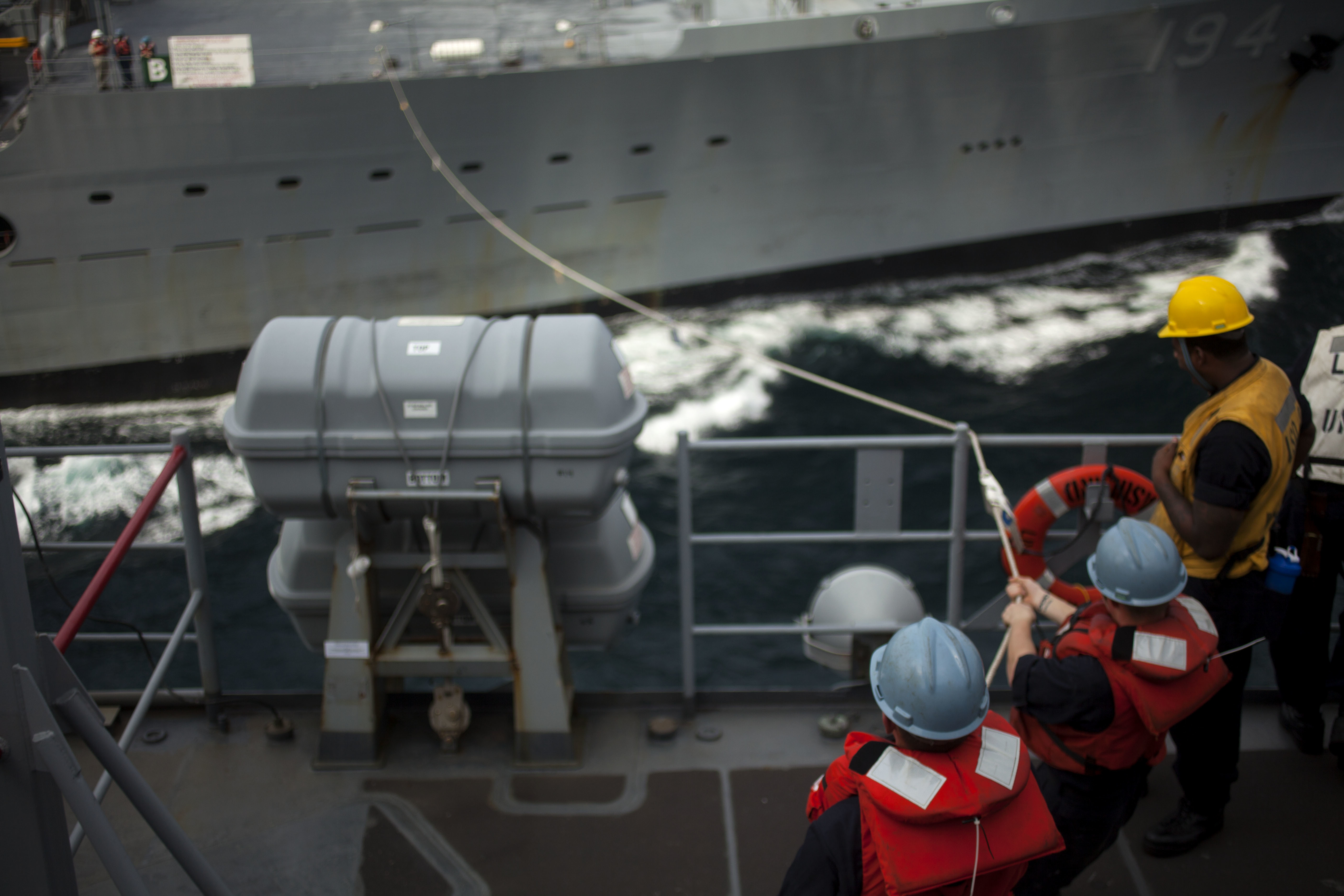 USNS John Ericsson resupplies USS Ashland at sea