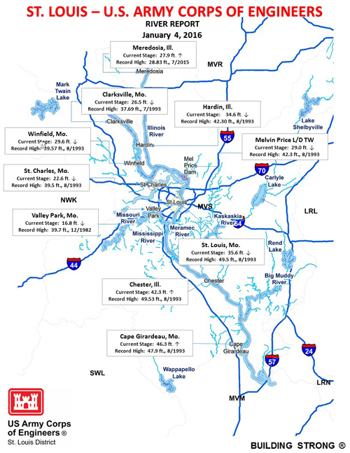 St. Louis District Corps of Engineers Update: Monday, Jan. 4, 2016