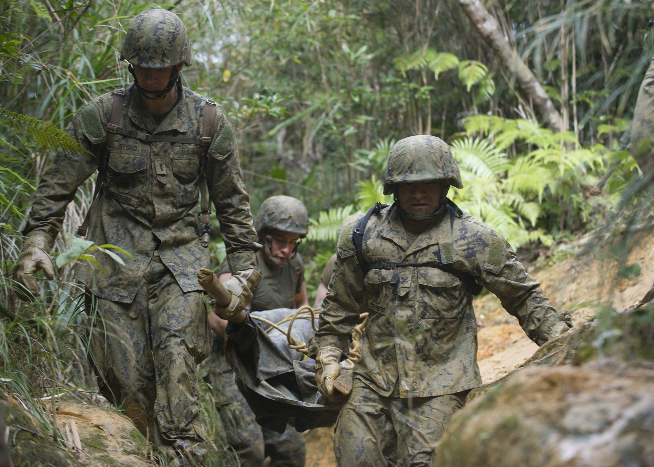 Carrying a Stretcher | U.S. Department of War