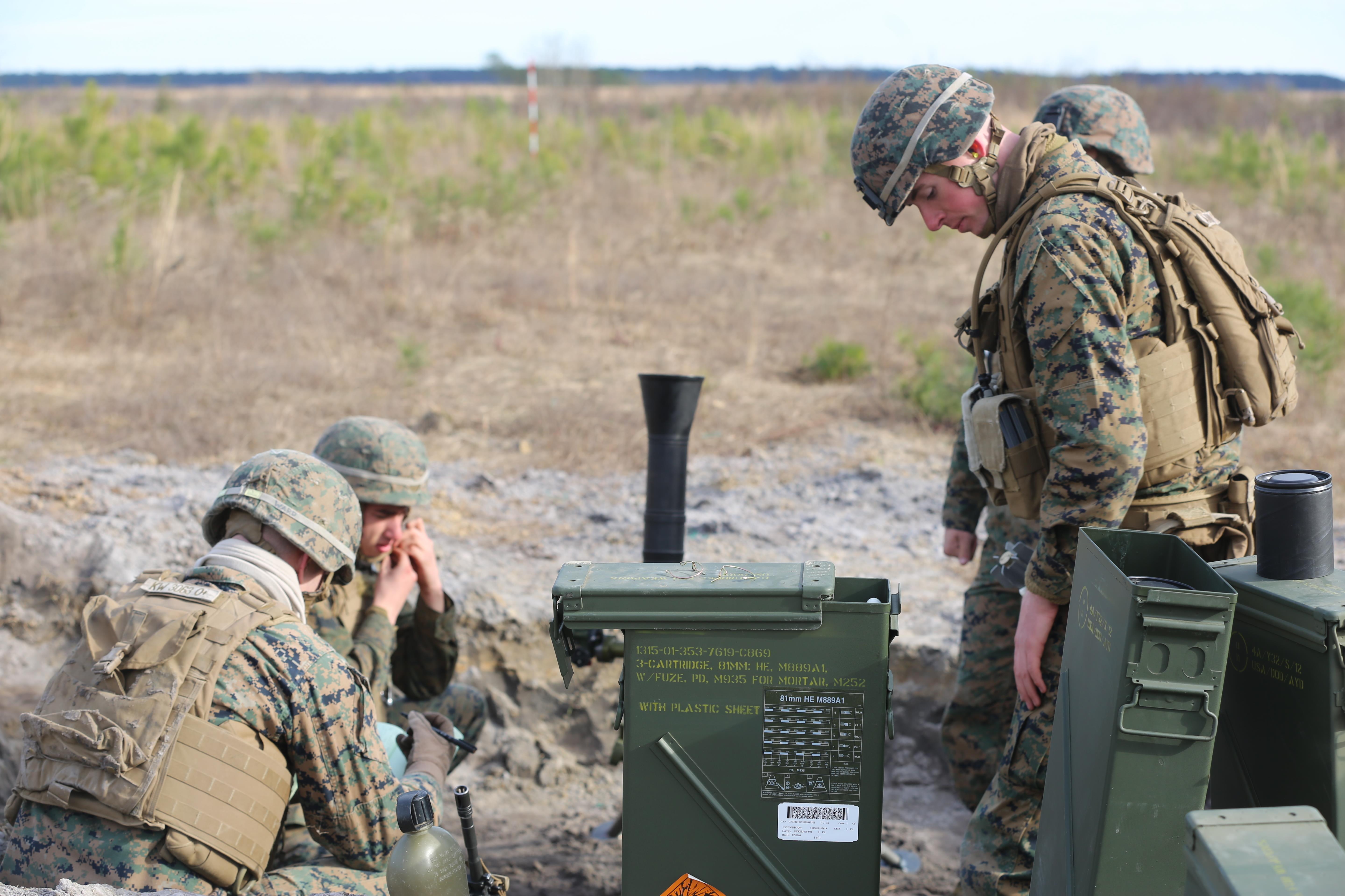 Boom! 2-2 mortars fire rounds down range.