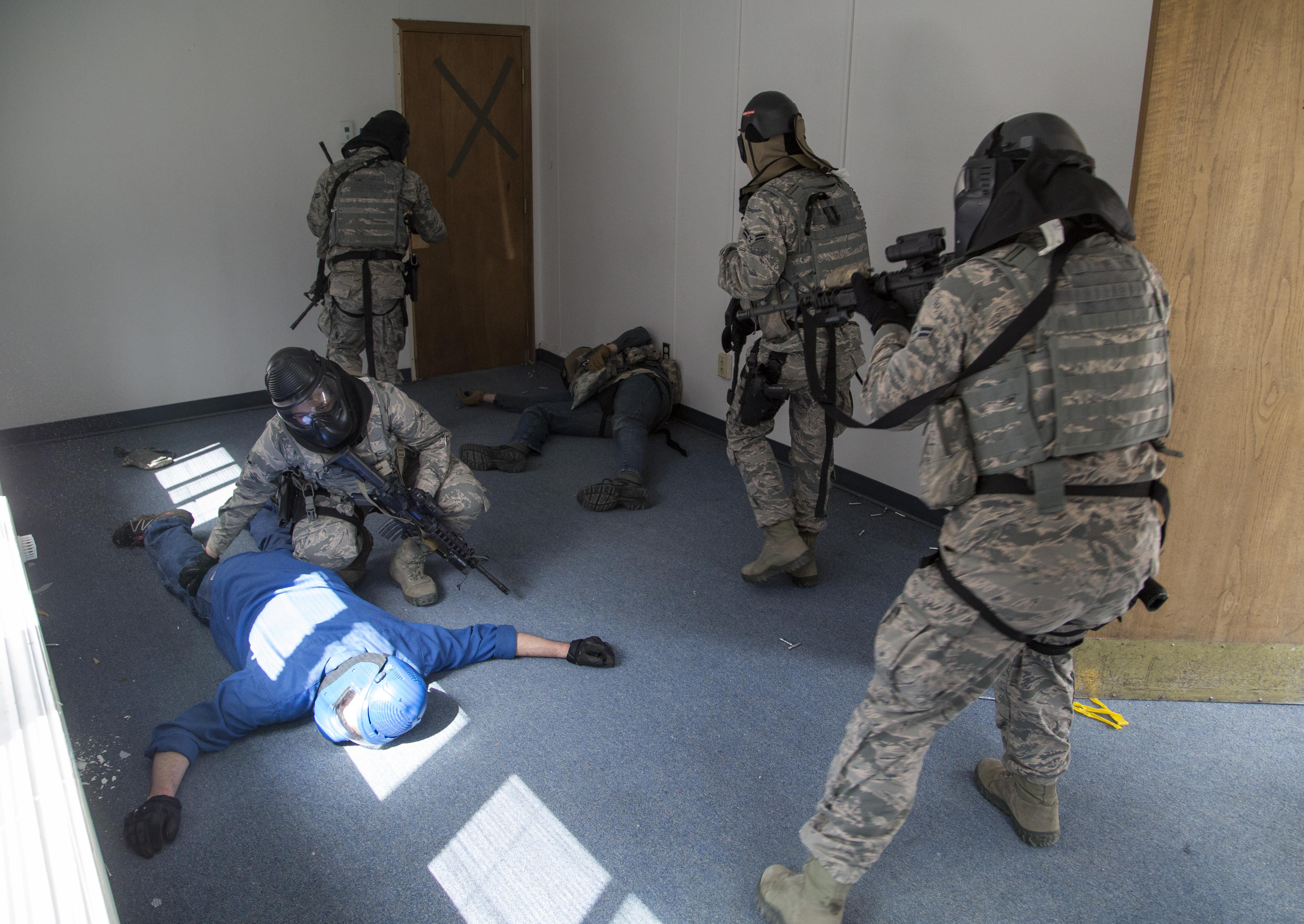 673d Security Forces Squadron conducts high risk response training