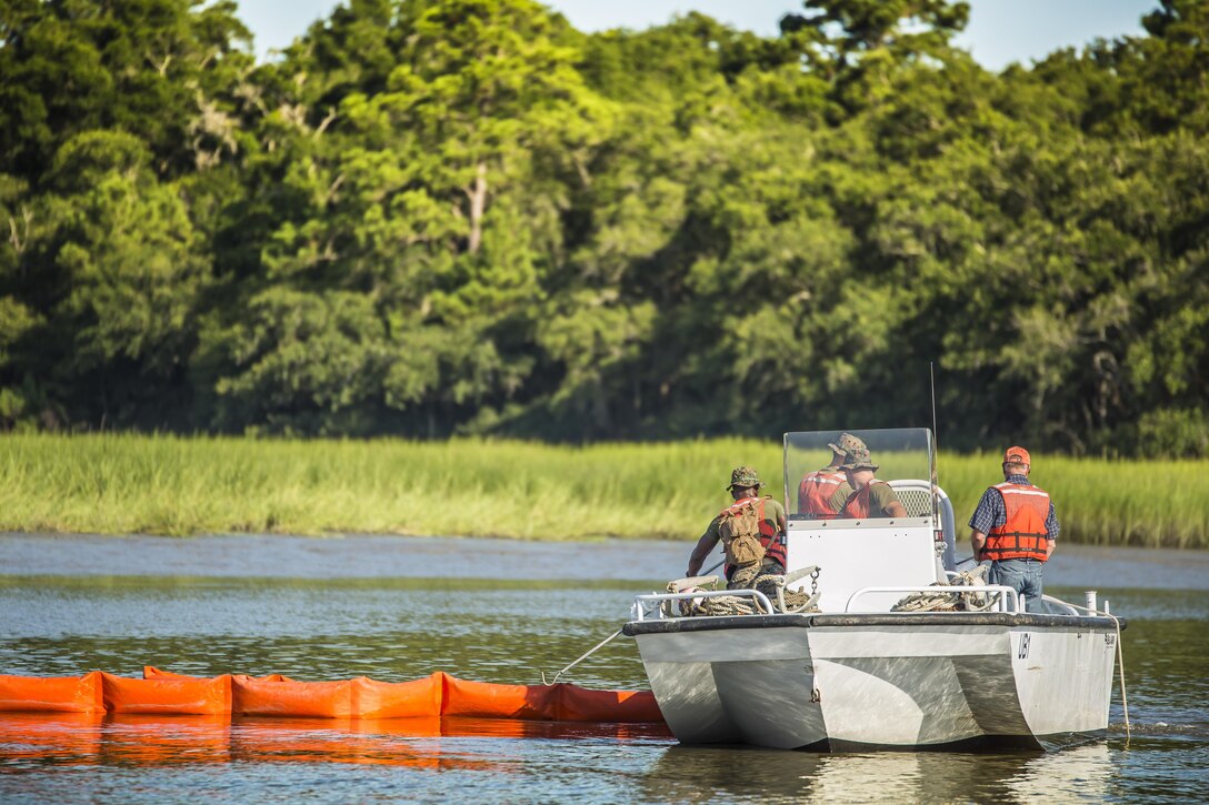 MCAS Beaufort rehearses oil spill decontamination procedures