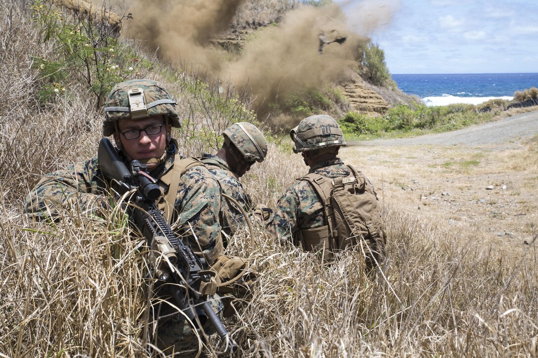 Rounds down range Echo in the distance