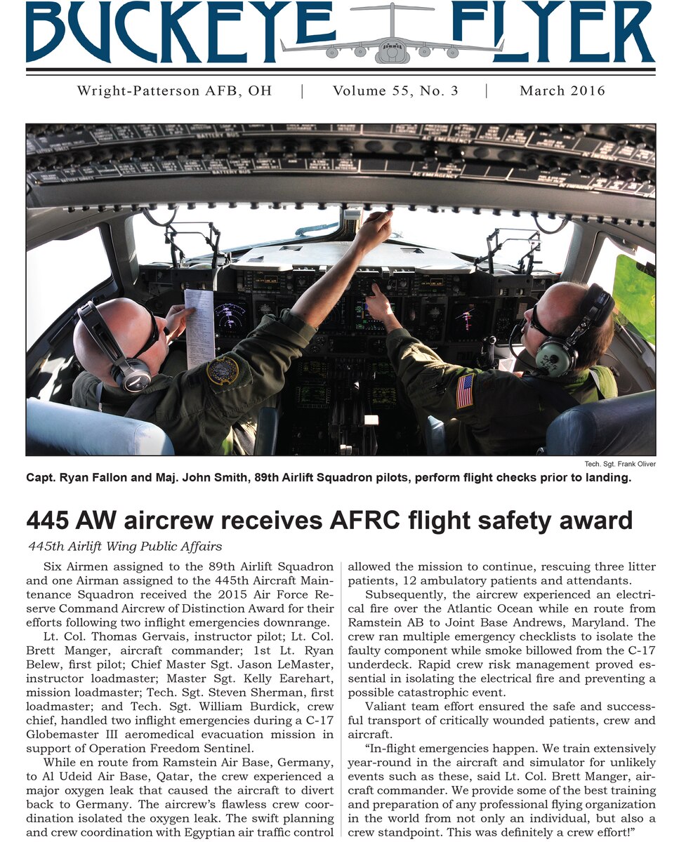 March issue of the Buckeye Flyer now available > 445th Airlift Wing > Article Display