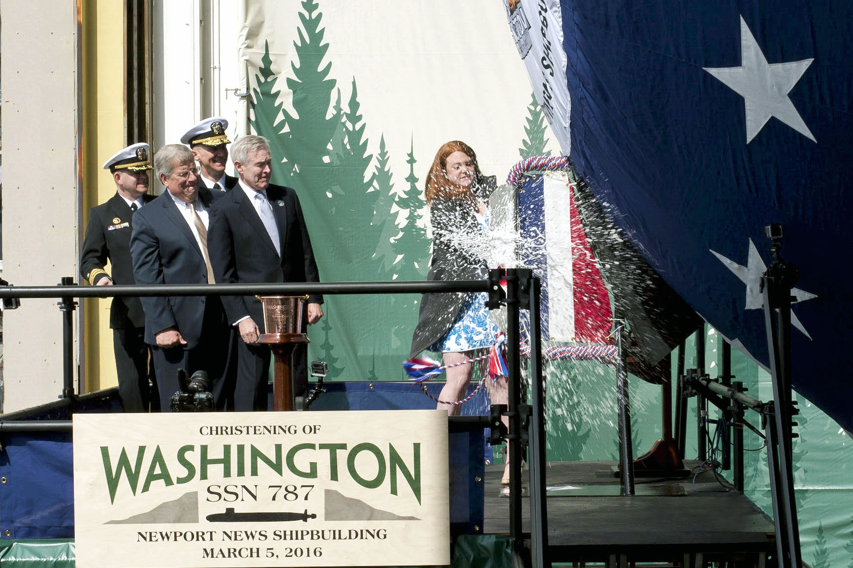 USS Washington Christening