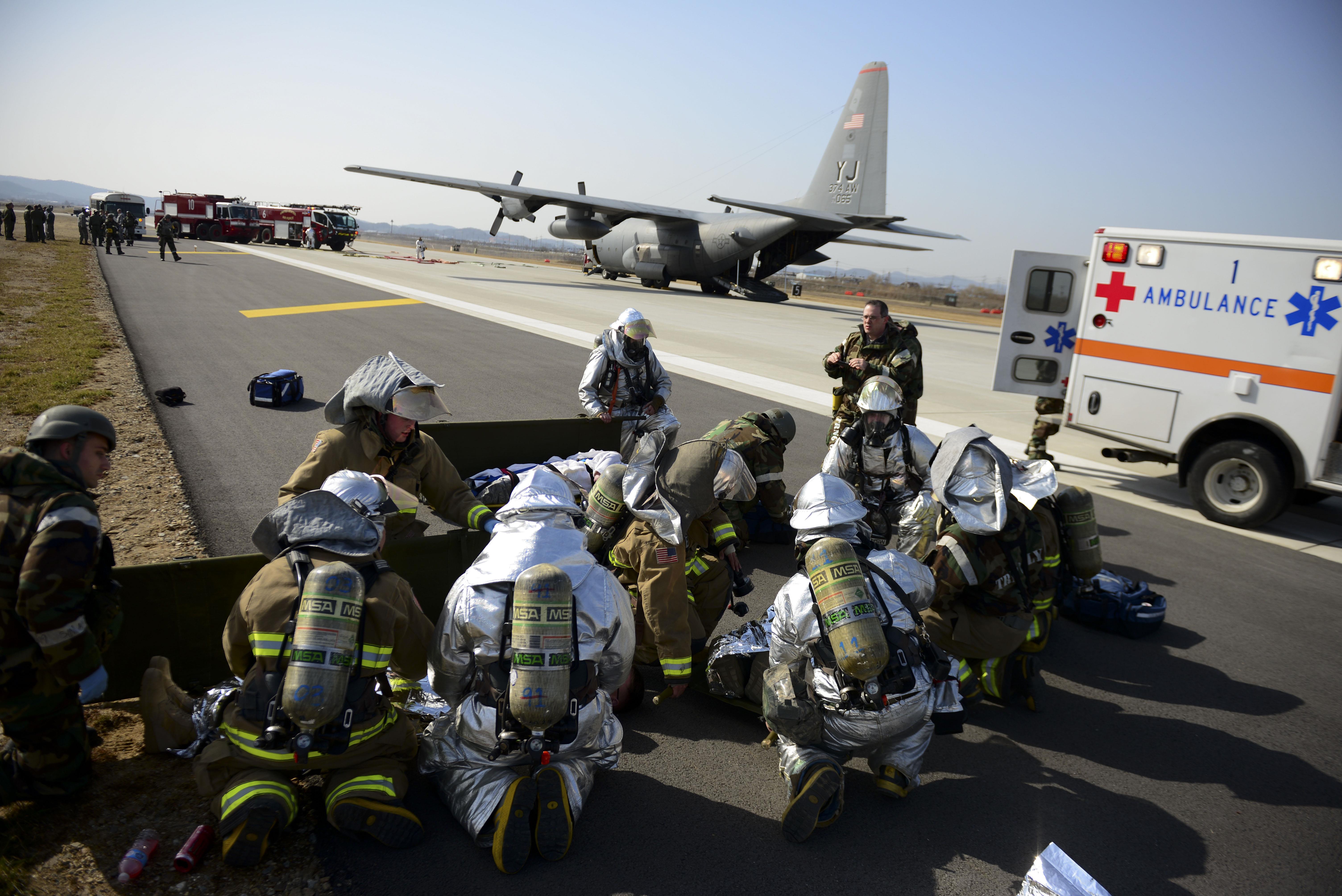 IGI tests first responders with aircraft contingency scenario > Osan ...