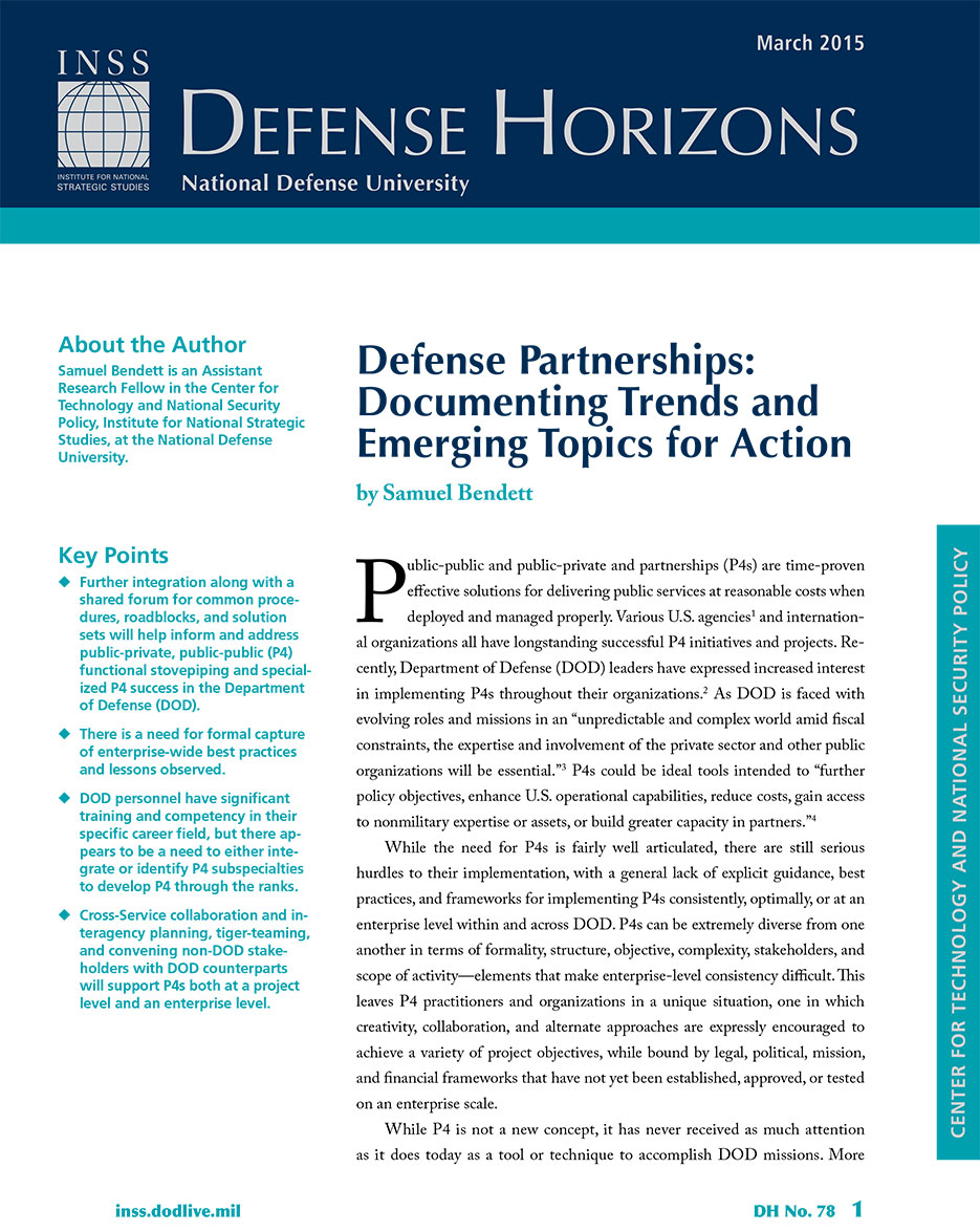 Defense Partnerships: Documenting Trends and Emerging Topics for Action ...