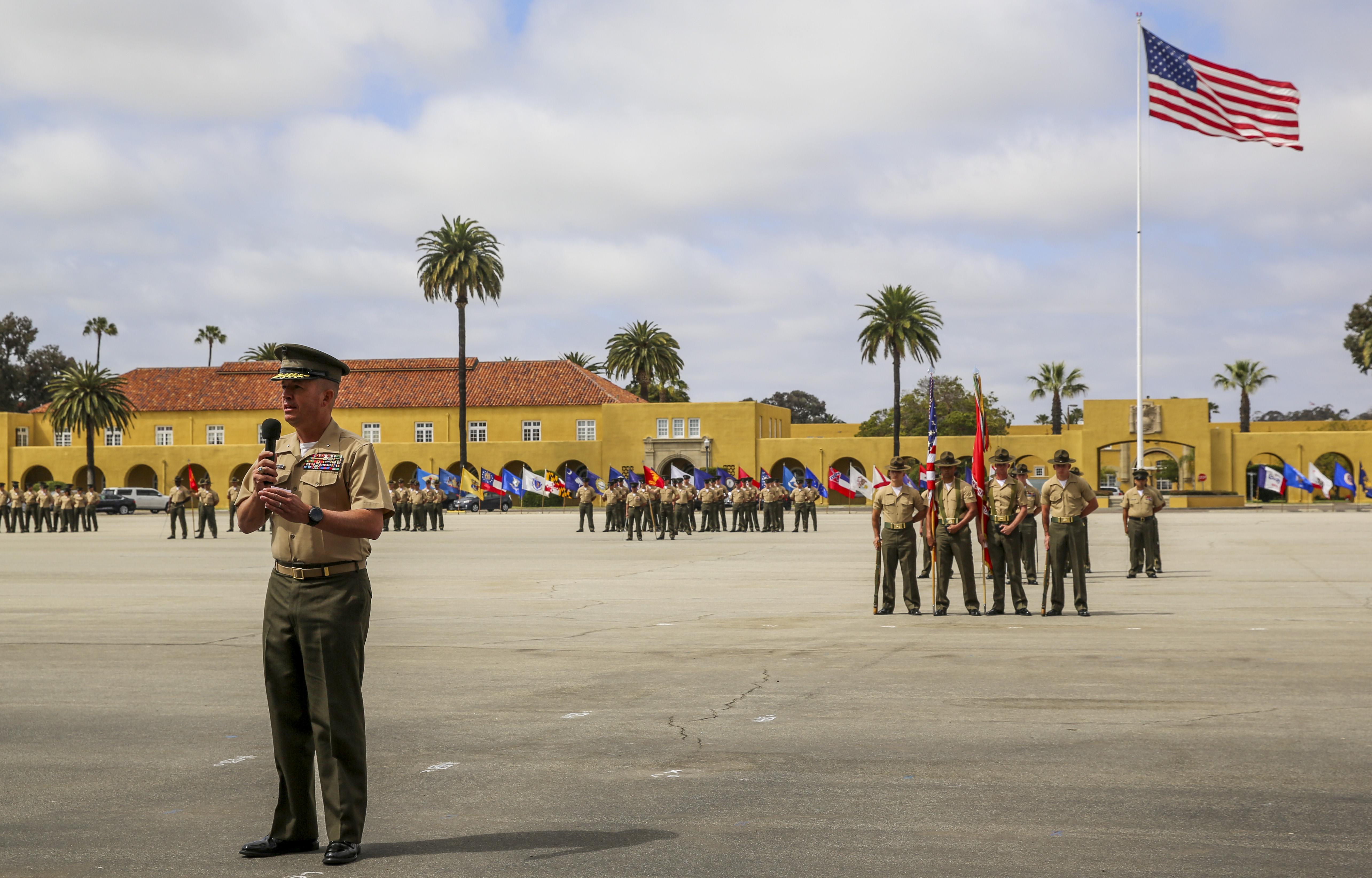 MCRD San Diego Post and Relief Ceremony