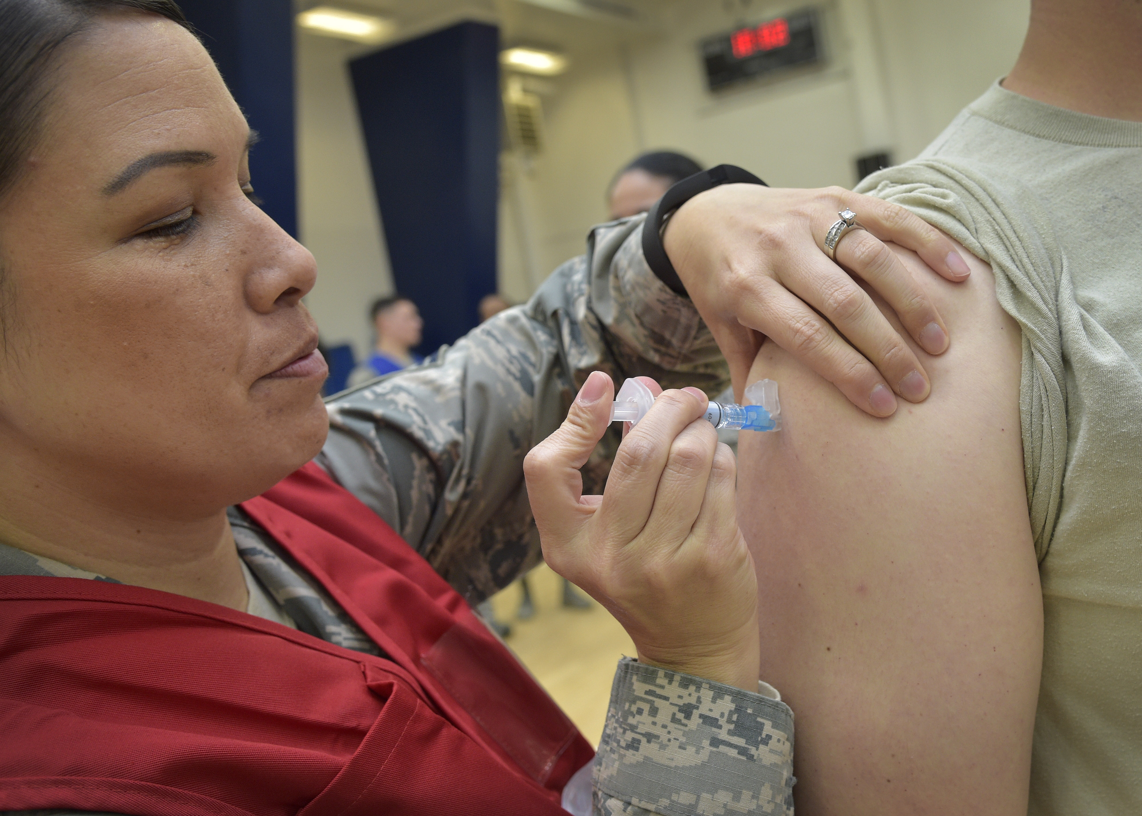 Administering flu vaccine during POD