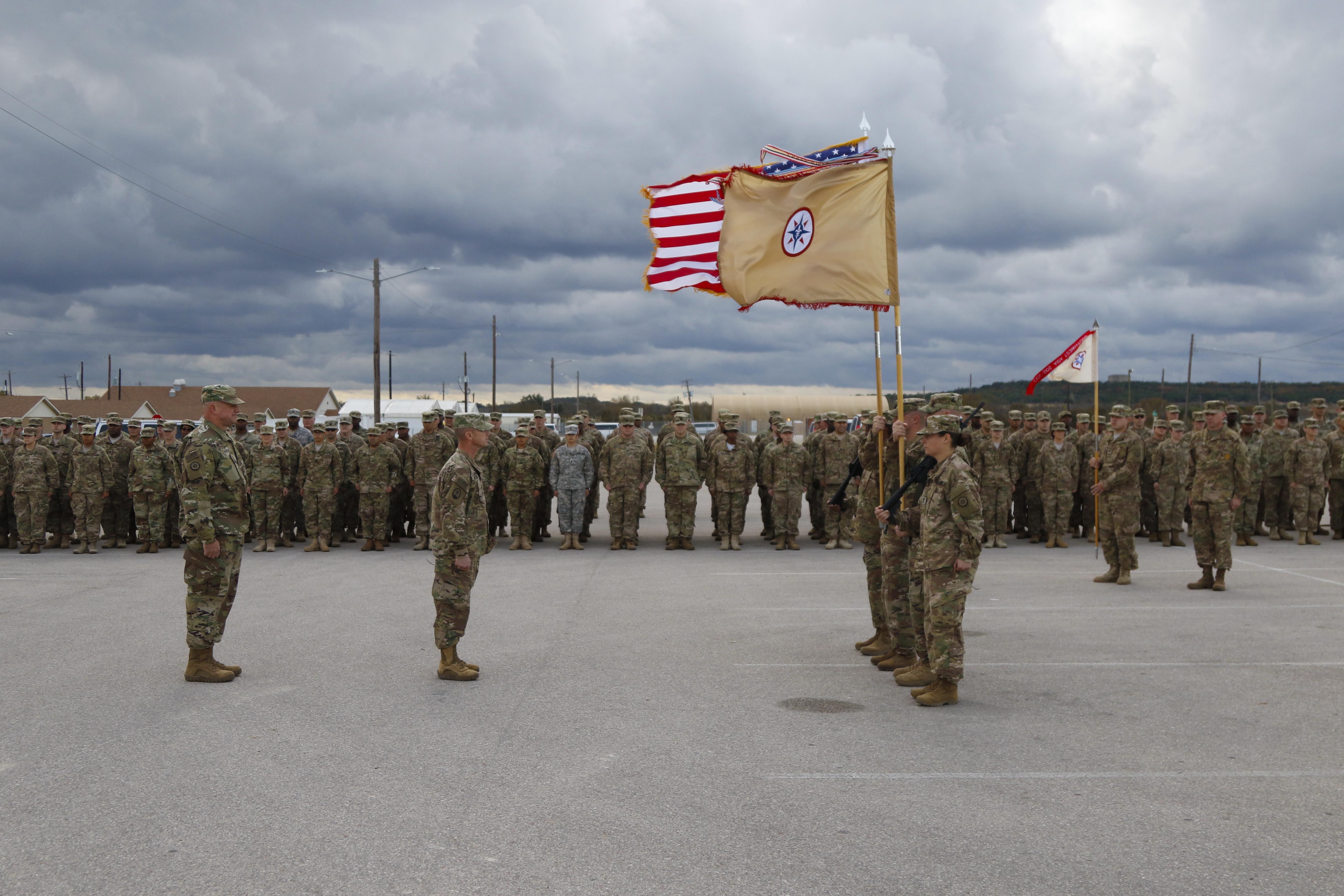 316th ESC Cases the Colors and Guidon