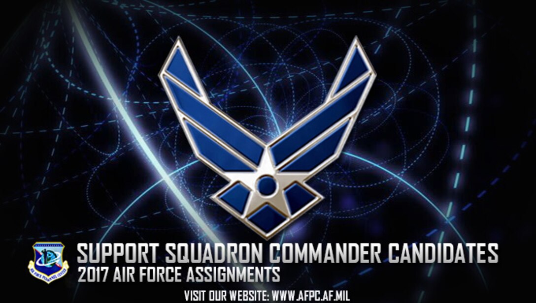 Air Force announces 2017 support squadron commander candidates
