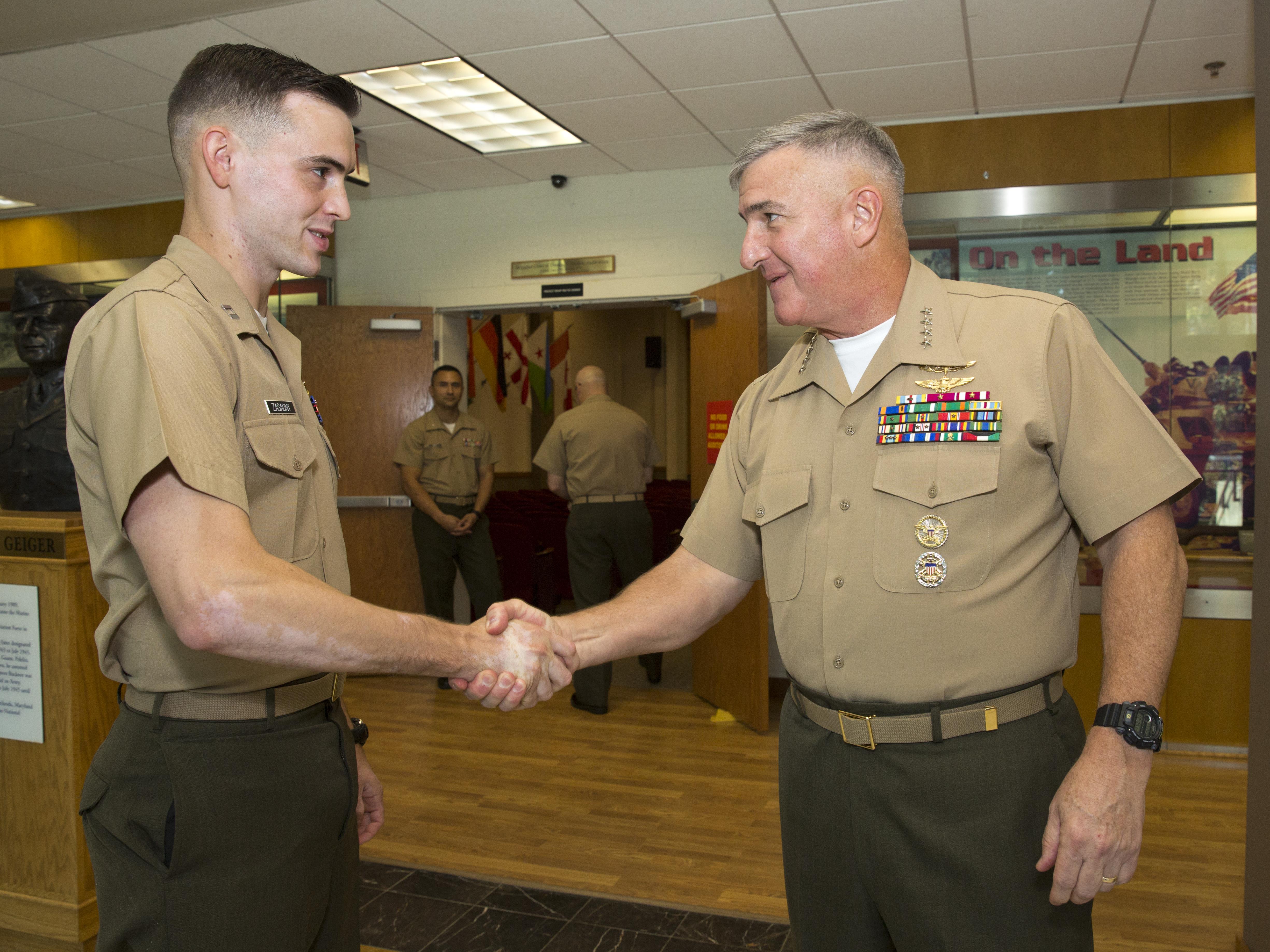 ACMC Speaks to Students attending Marine Corps Expeditionary Warfare School